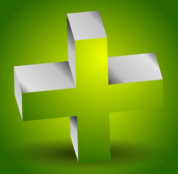3d green cross for healthcare, support, first aid concepts. Stock Photo ...