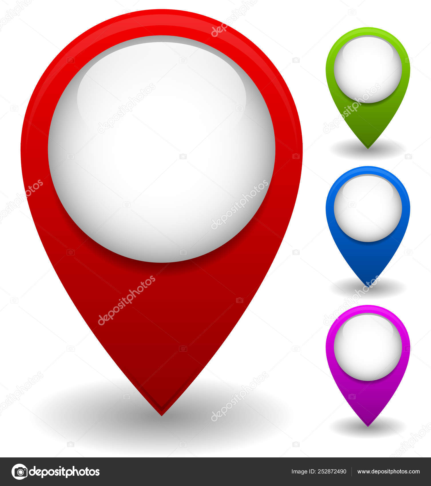 Thumbtack, map pin, location marker set — Stock Photo © vectorguy ...