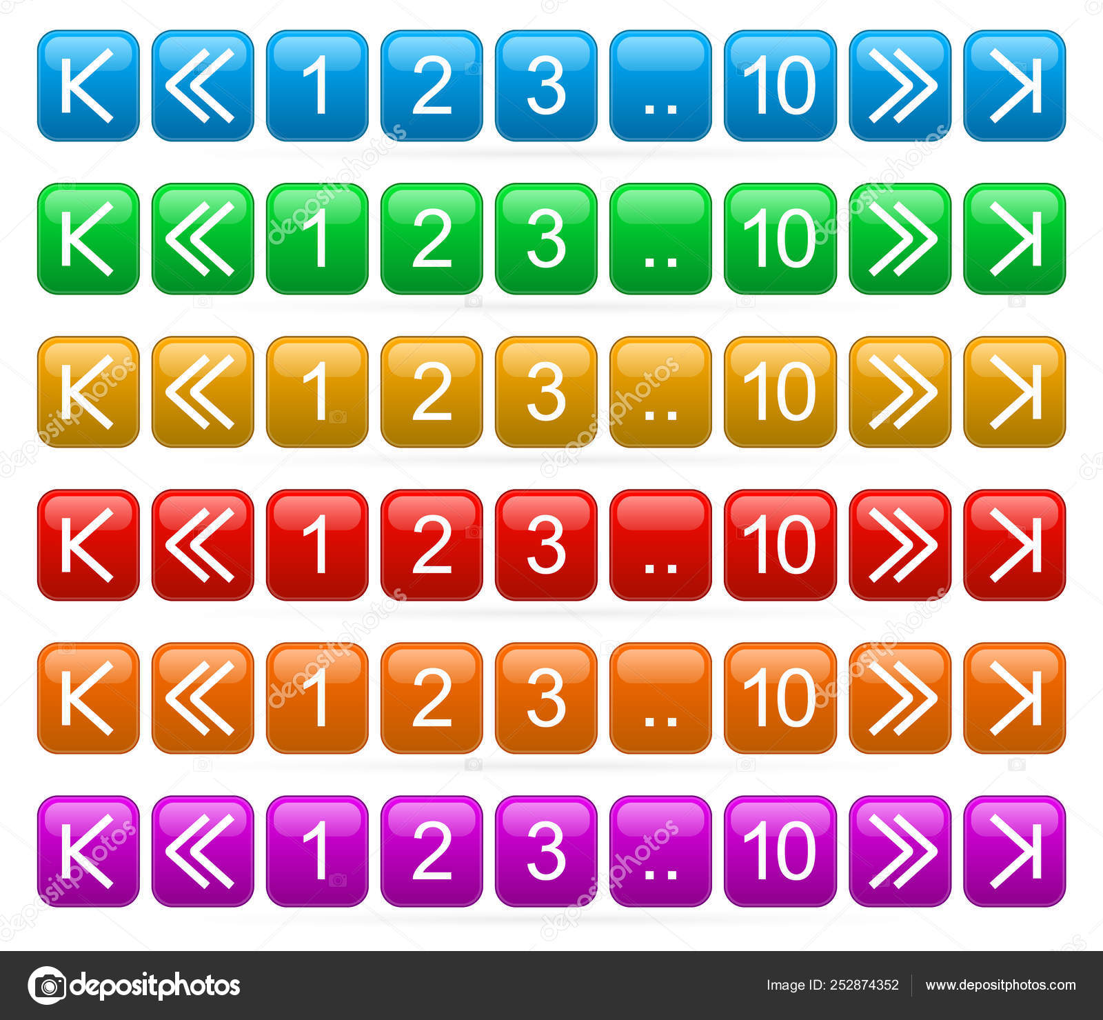 Set Pages Numbers Artistic Raster Illustration — Stock Photo ...