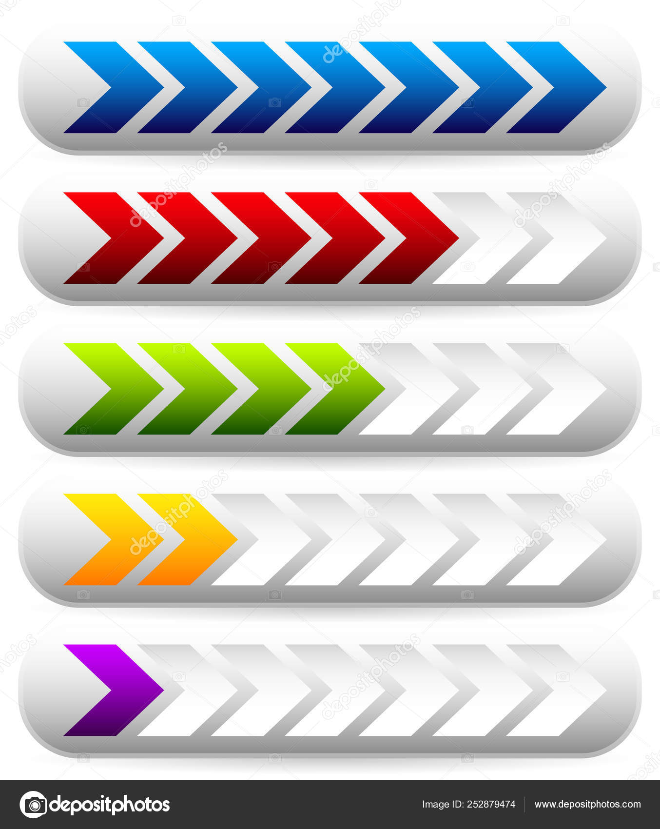 Horizontal Progress, Loading Bars. Meters, Level Indicators. — Stock ...