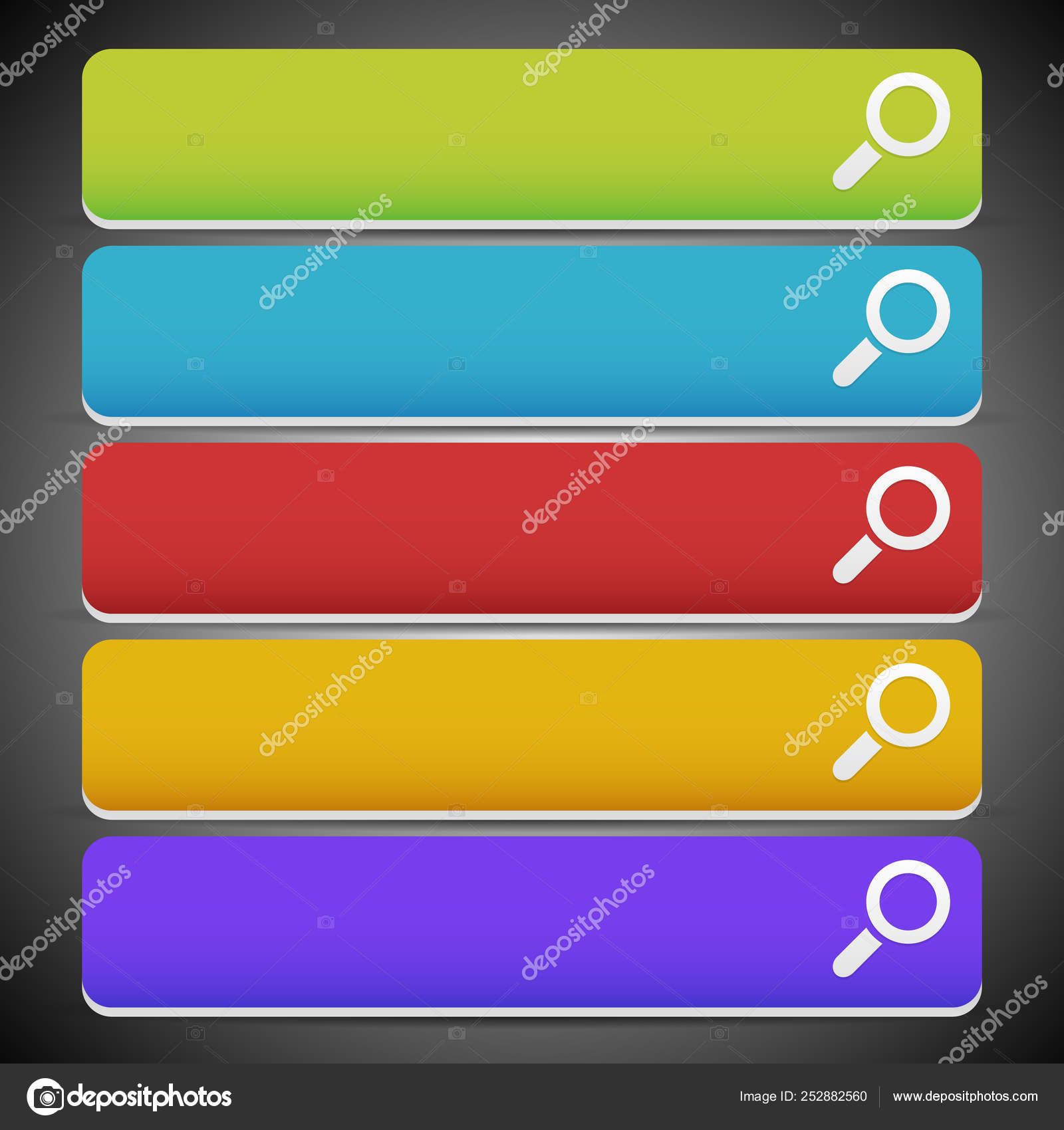 Search bars, buttons with magnifier glass symbols — Stock Photo ...