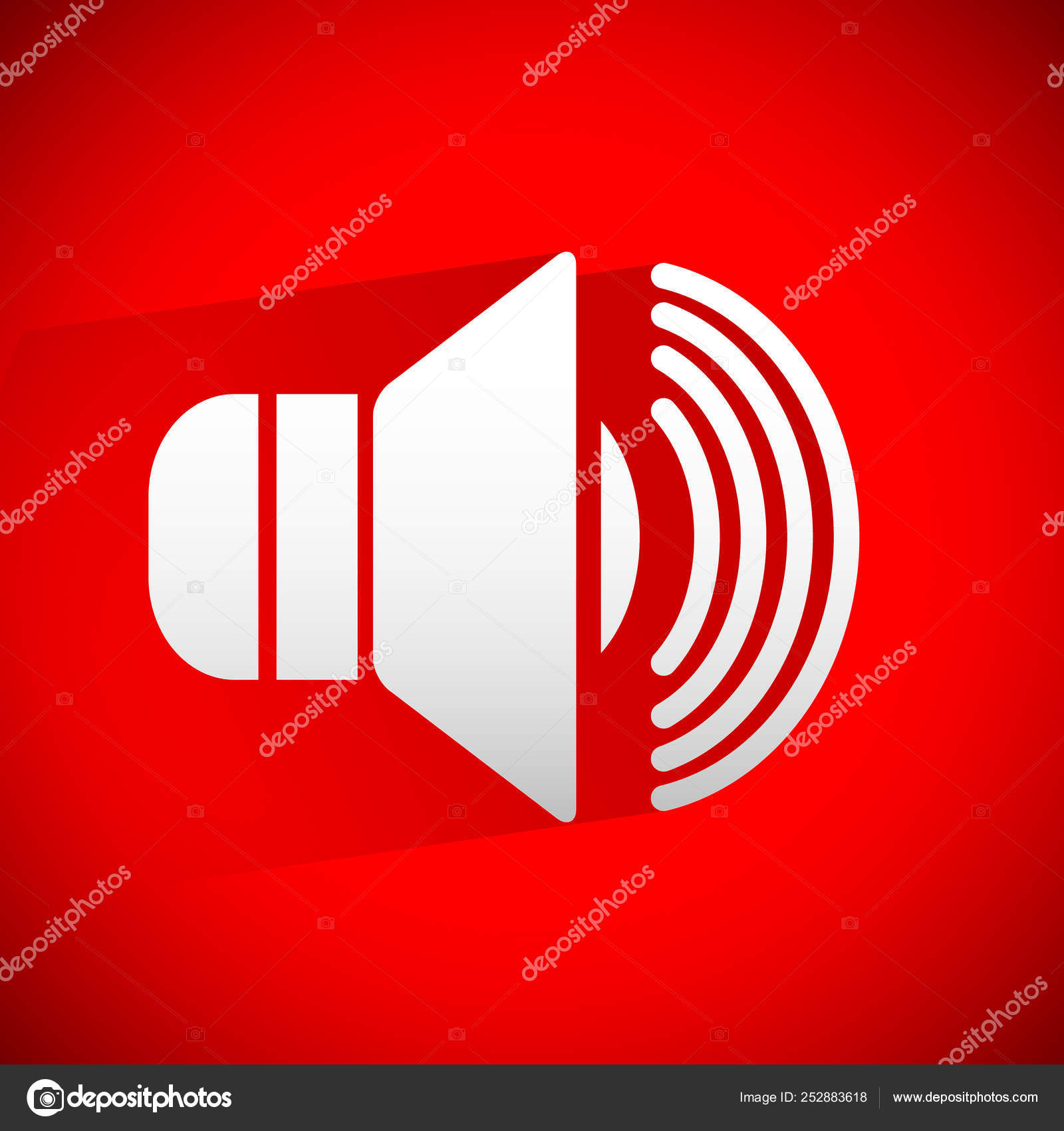Speaker icon for volume, loudness or alarm concepts. illu — Stock Photo ...