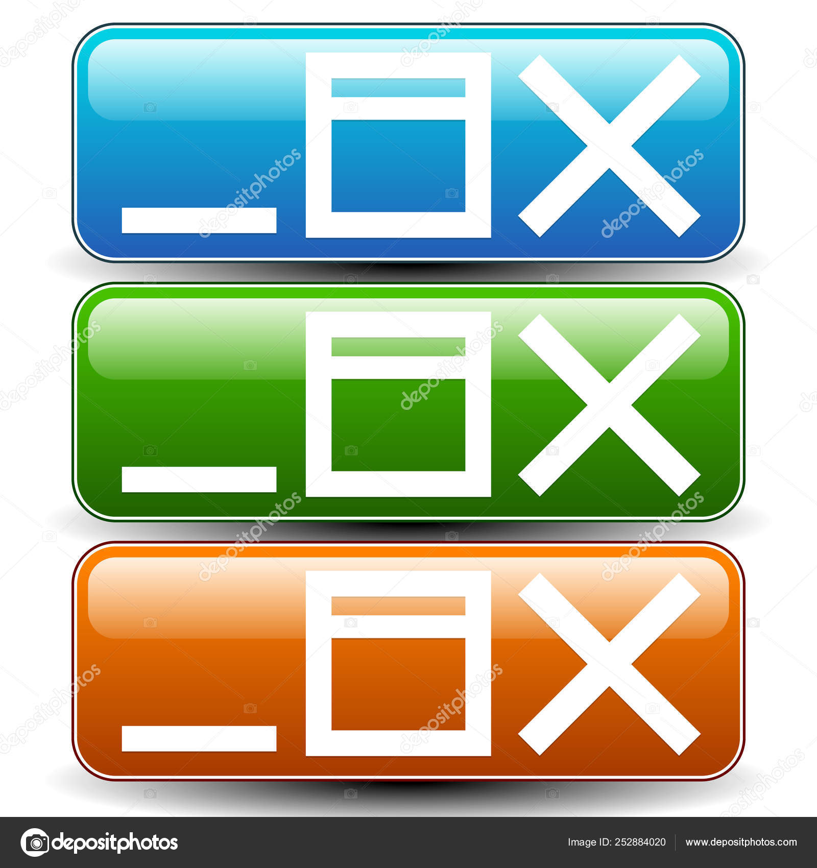 Application window control buttons. (Minimize, maximize, close w ...