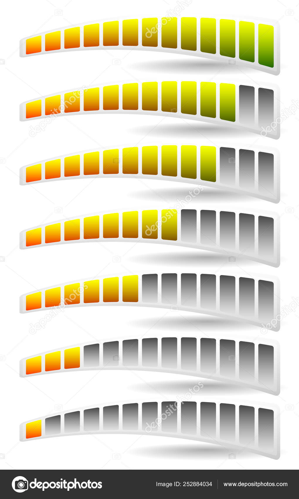 Progress, loading bars. Horizontal bars for measurement, compari ...