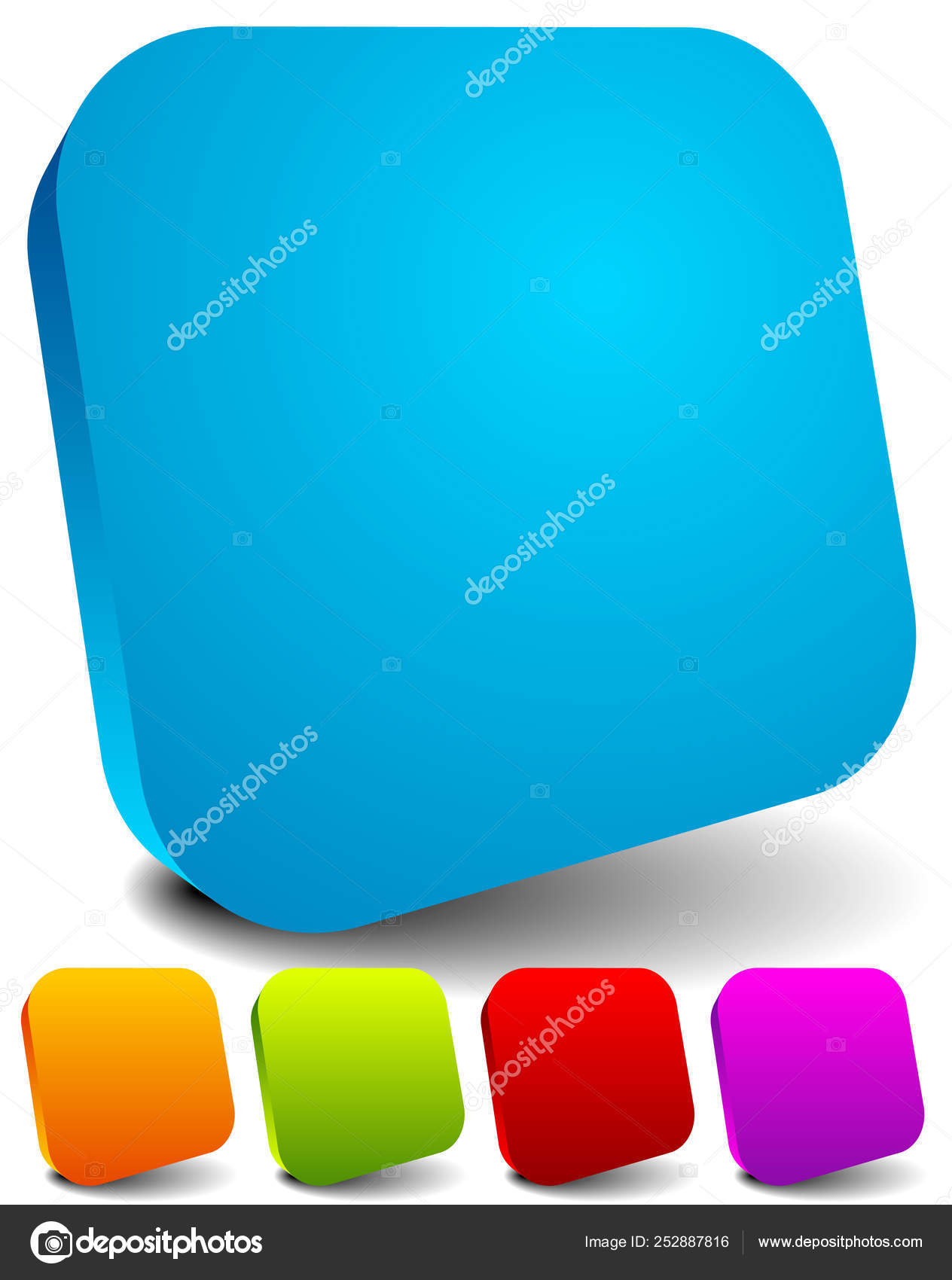 Round squares with empty space. Set of five colors. — Stock Photo ...