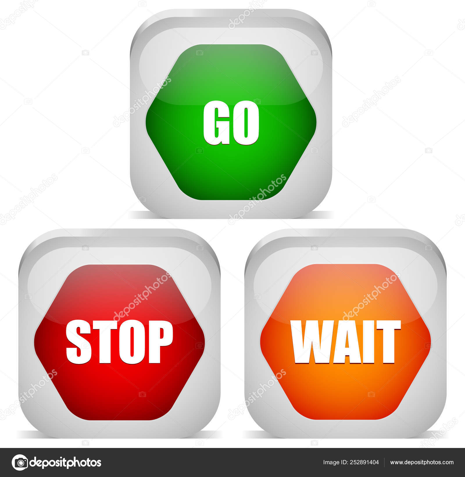 Go, Stop, Wait signs, Traffic, control signs. — Stock Photo © vectorguy ...