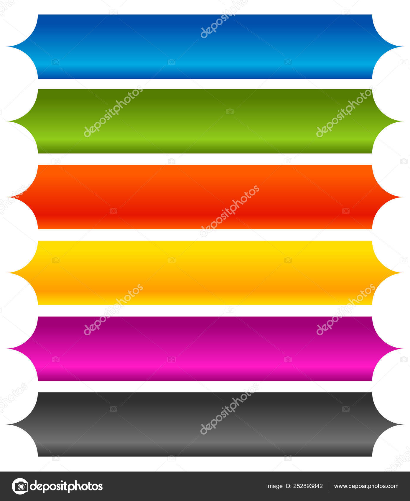 Horizontal banner, button background. Set of 6 colors. — Stock Photo ...