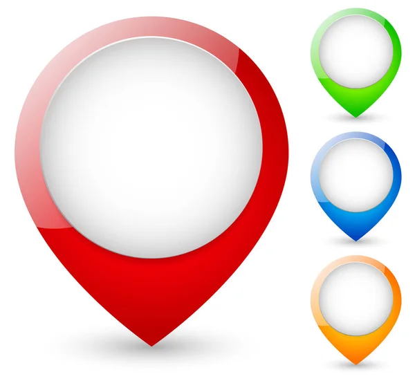 Map marker, map pin vector. Map markers with circles with blank Stock ...
