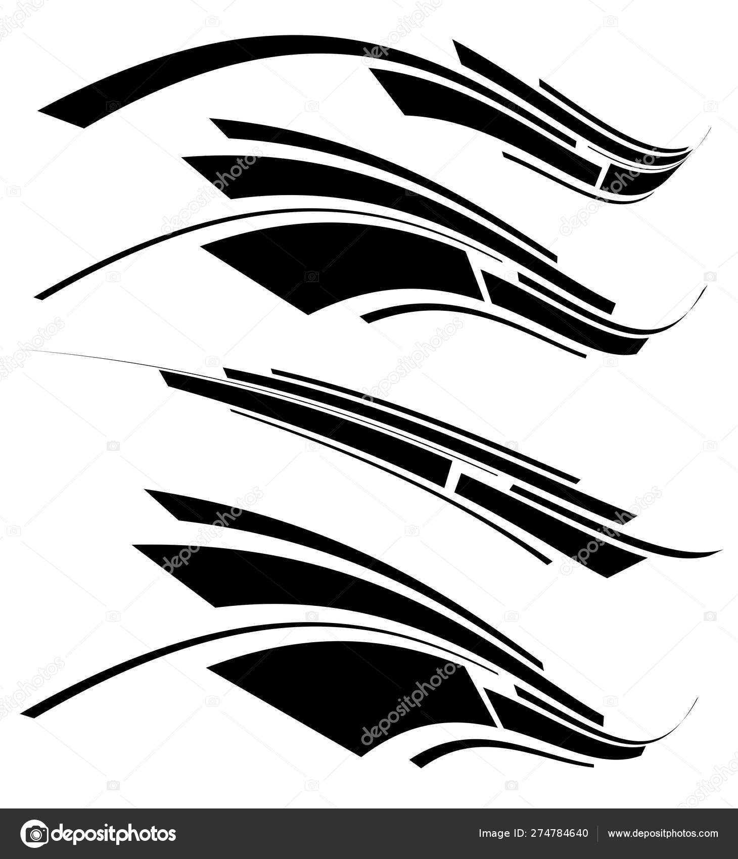 Abstract line element set, lines stripes with dynamic deformatio Stock ...