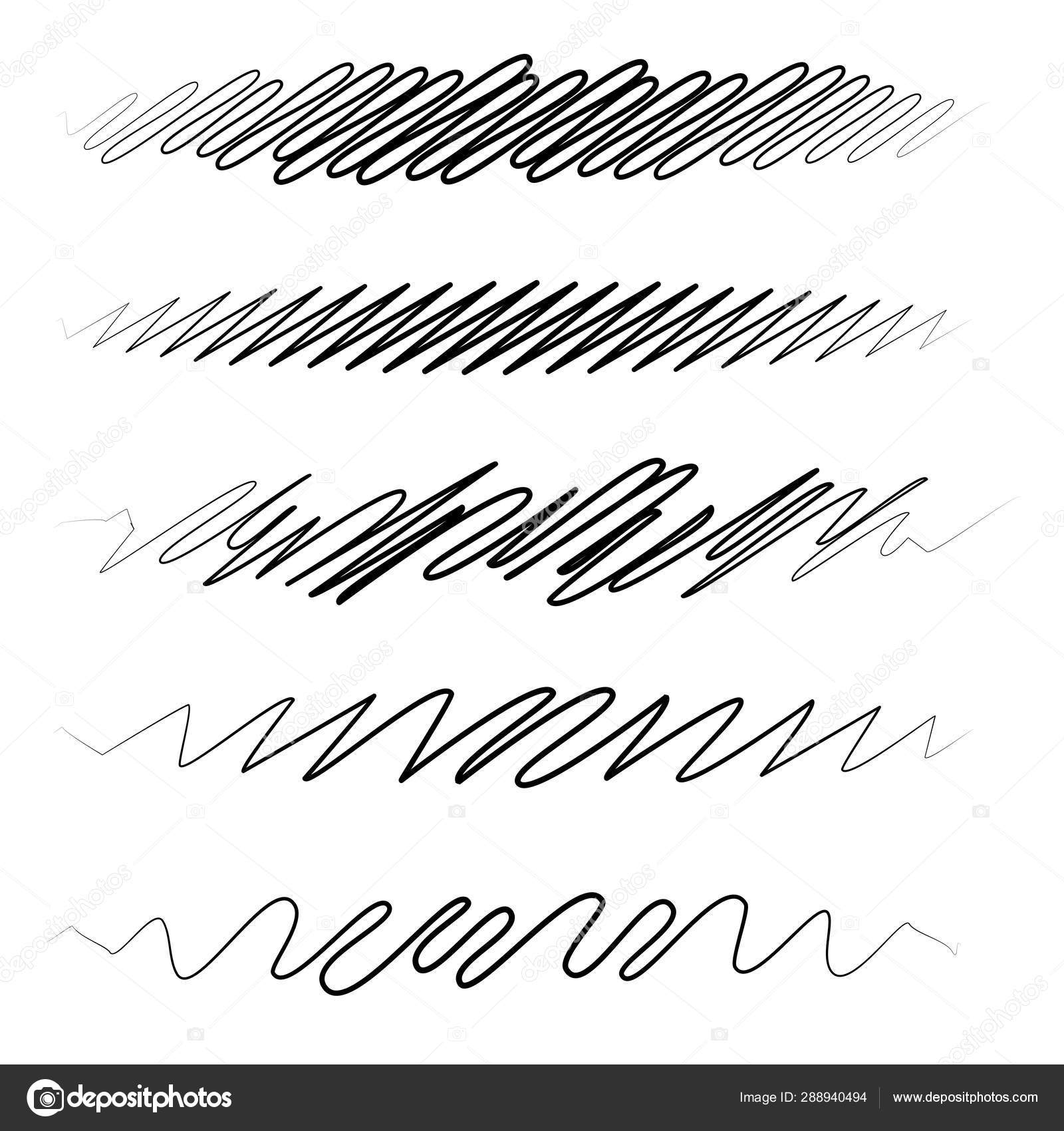 Squiggle / squiggly wavy line stripe set of 5 Stock Vector Image by ...