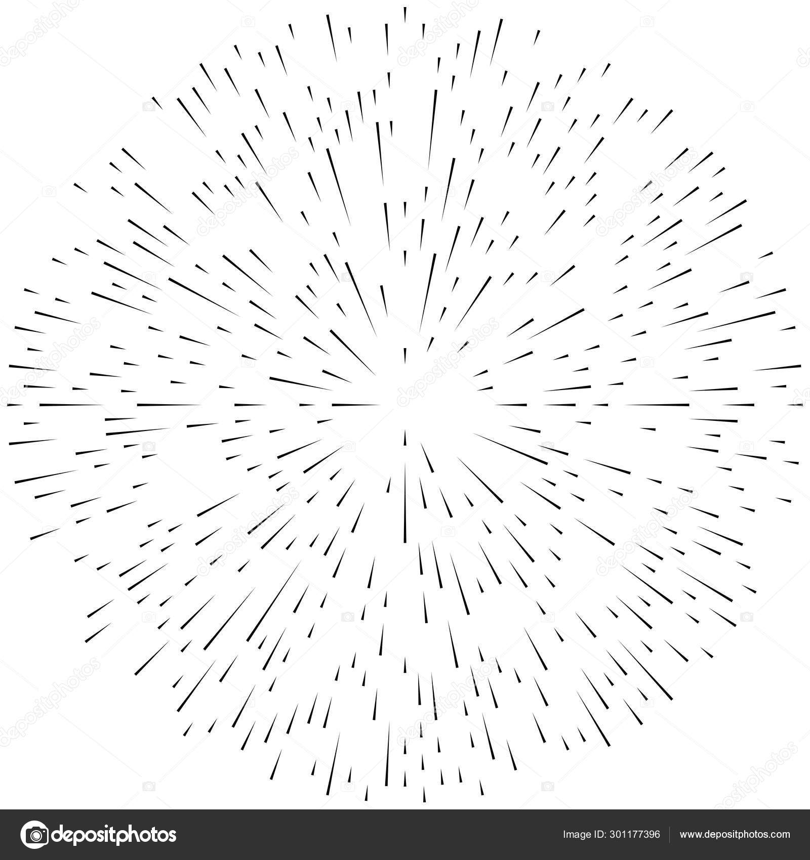 Radial ray, beam lines. Circular radiation stripes pattern. Glea Stock ...