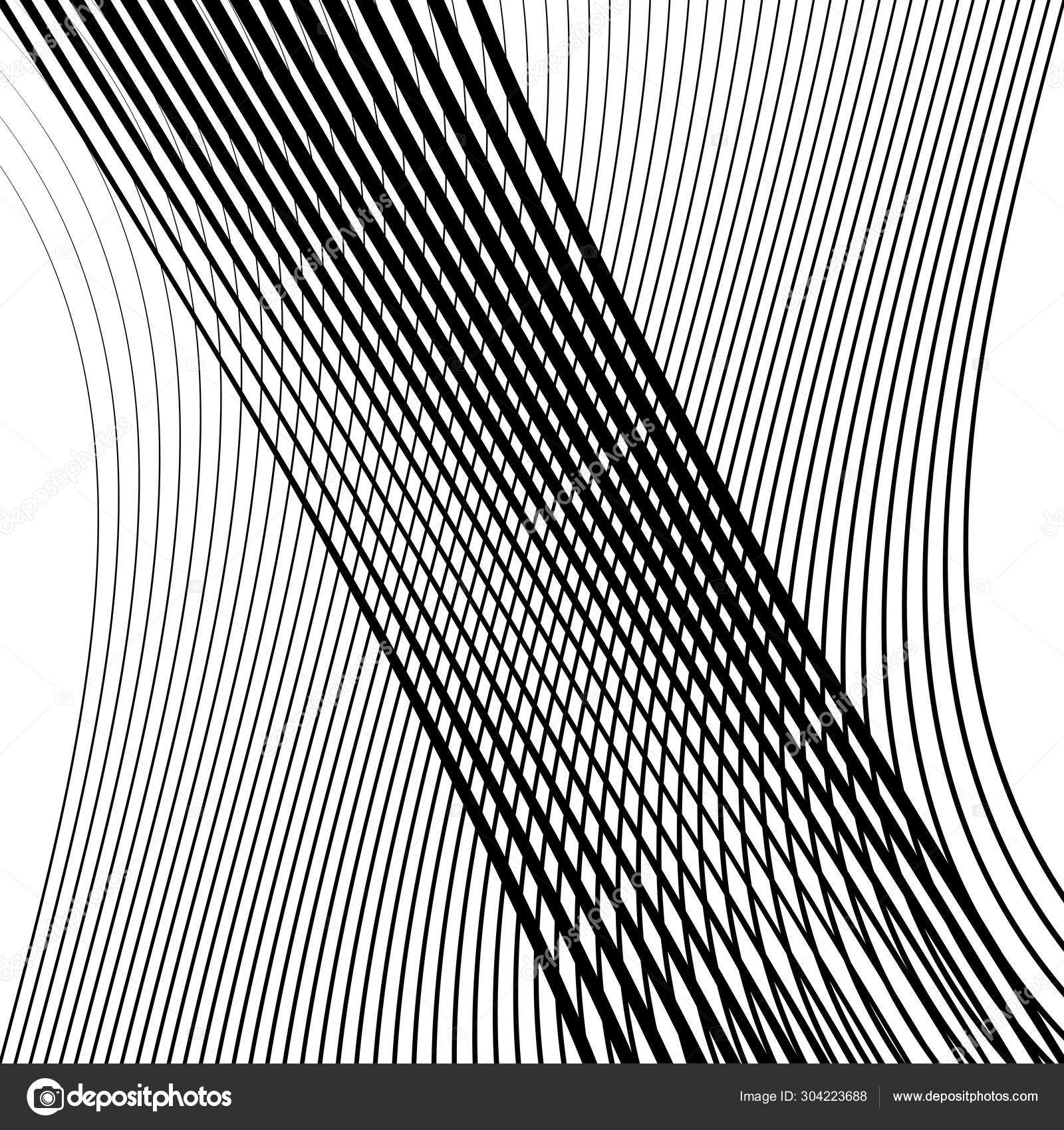 Waving, wavy lines pattern. Billowy, undulating tangle lines gri Stock ...