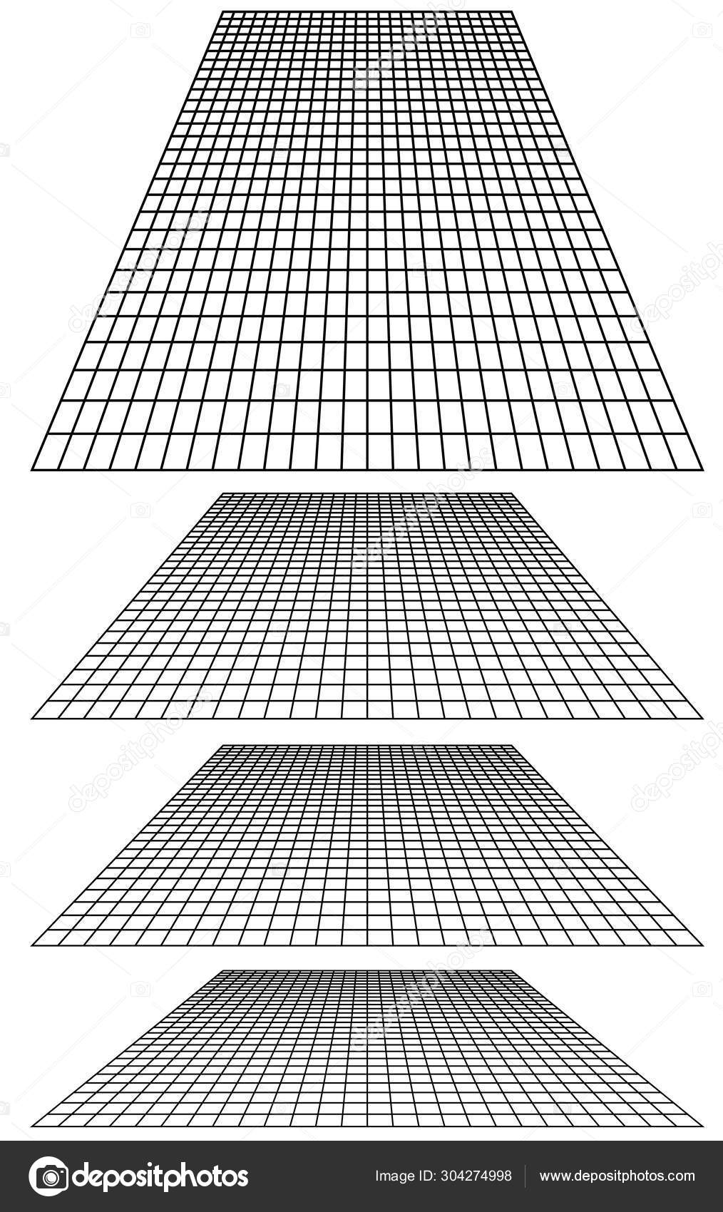 Mesh, grid in perspective vanish, diminish to distant horizon. V Stock ...