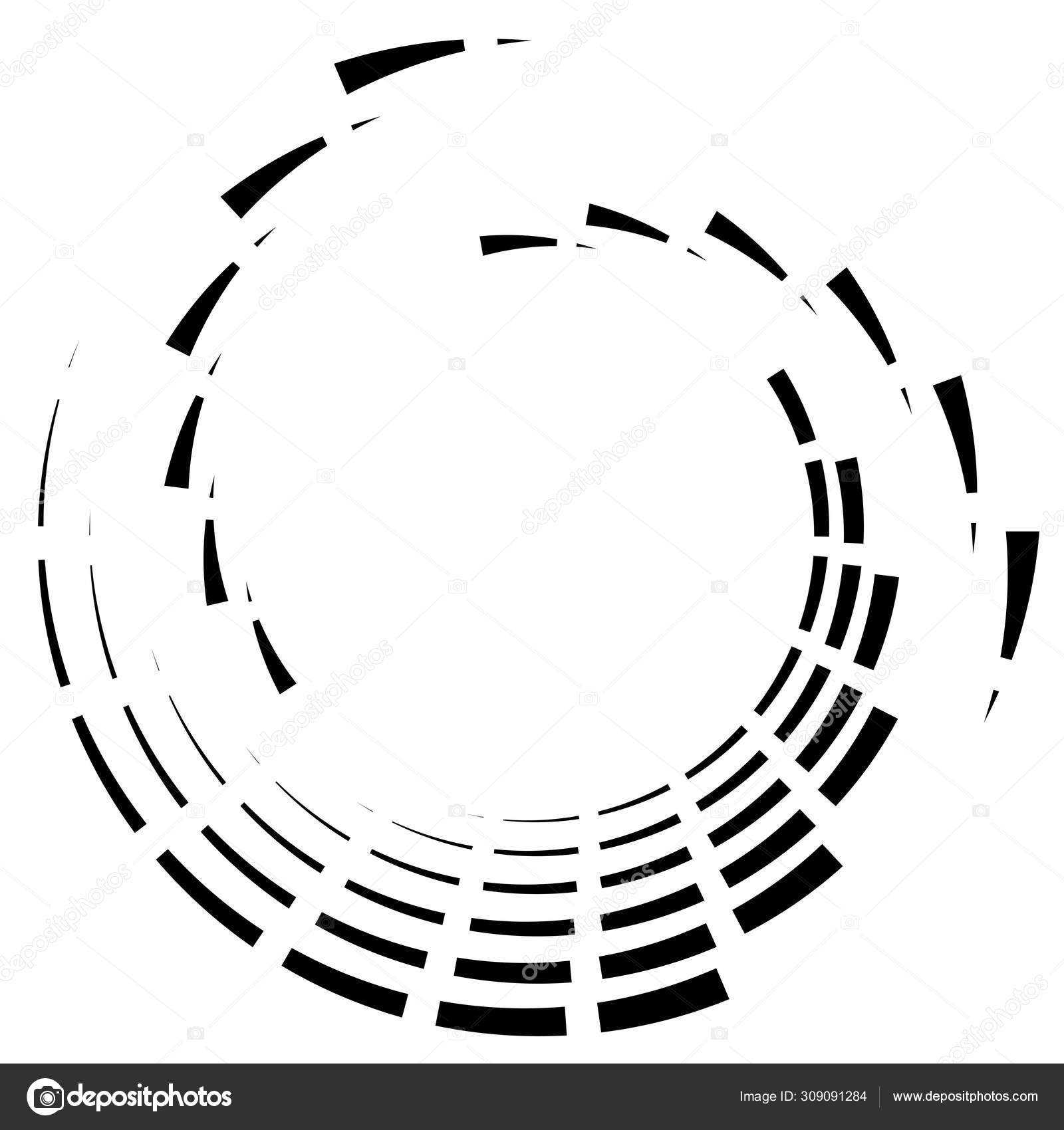 Segmented Circle Rotation Circular Radial Dashed Lines Volute Helix ...