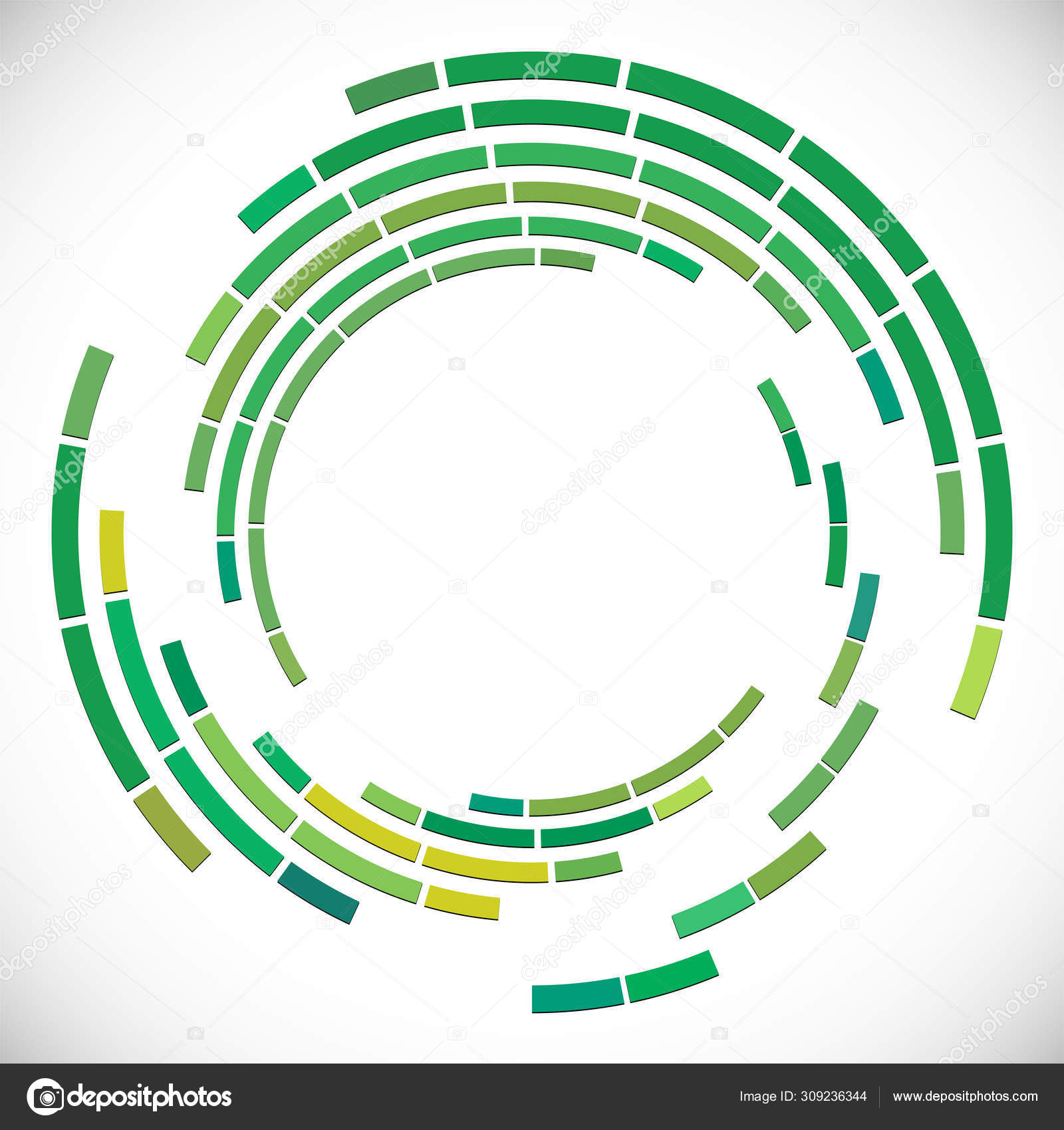 Segmented Circle Rotation Circular Radial Dashed Lines Volute Helix ...