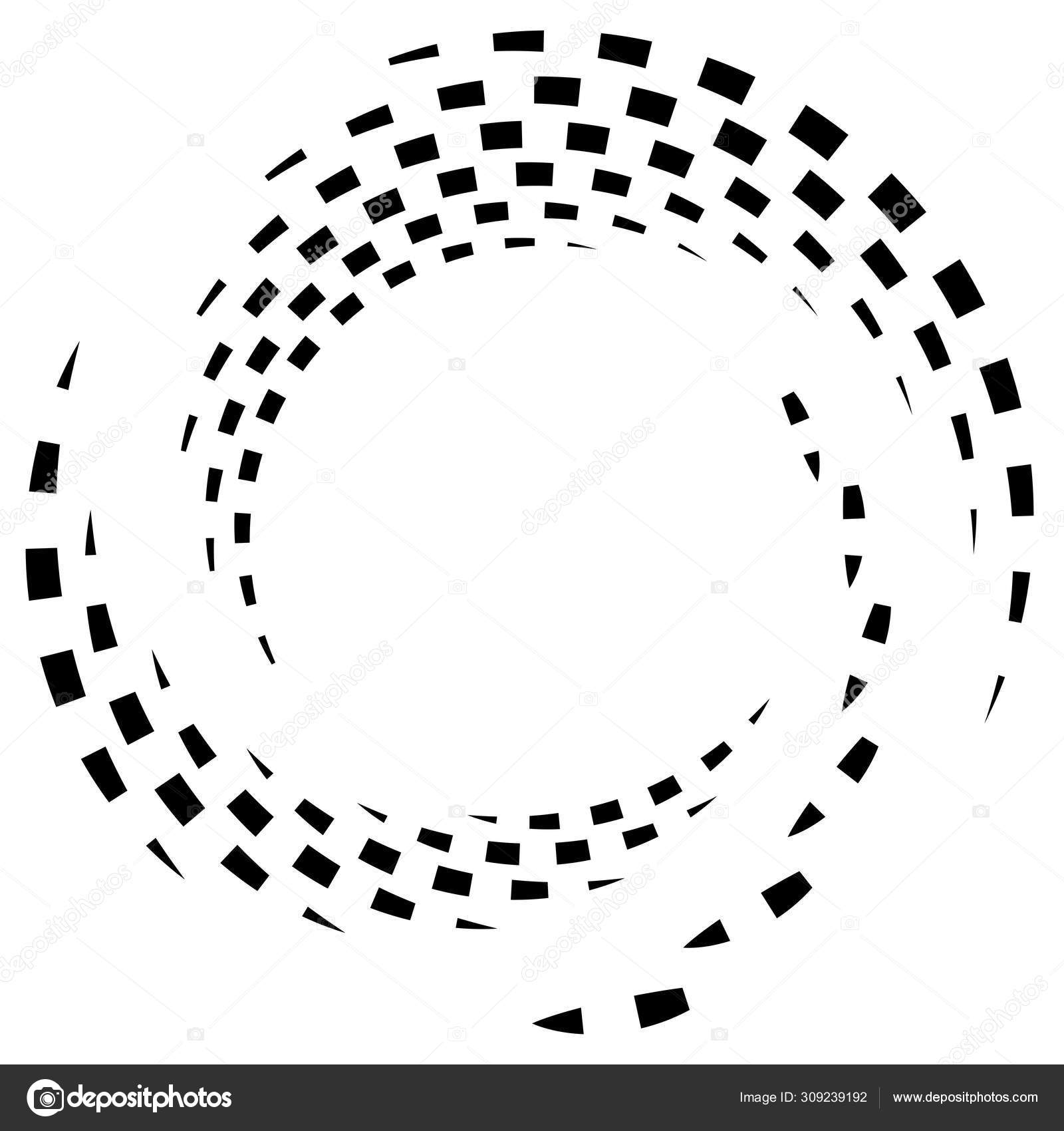 Segmented Circle Rotation Circular Radial Dashed Lines Volute Helix ...