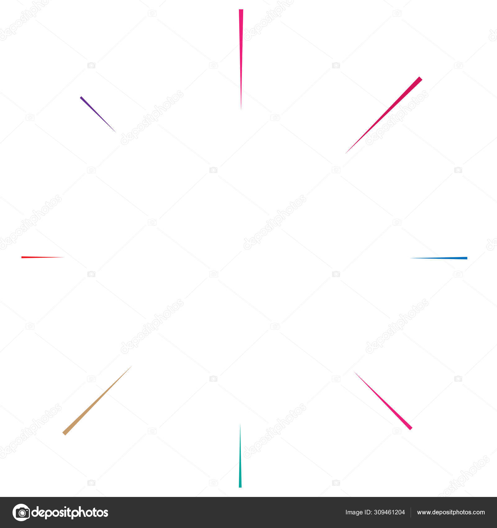 Radial, radiating lines, spokes. Circular rays, beams. Multicolo Stock ...