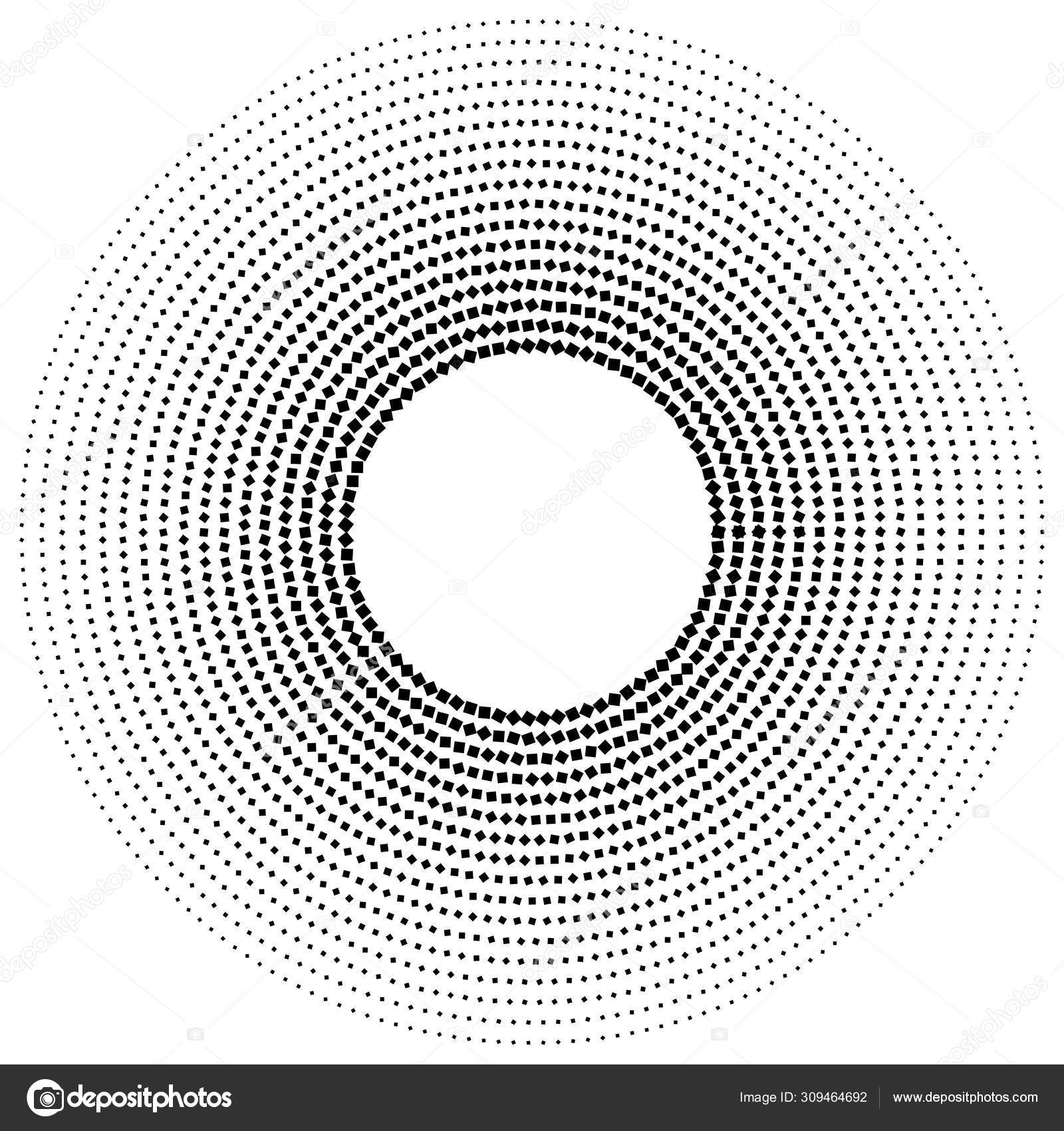 Geometric circle of squares, rectangles. angular spiral,vortex a Stock ...