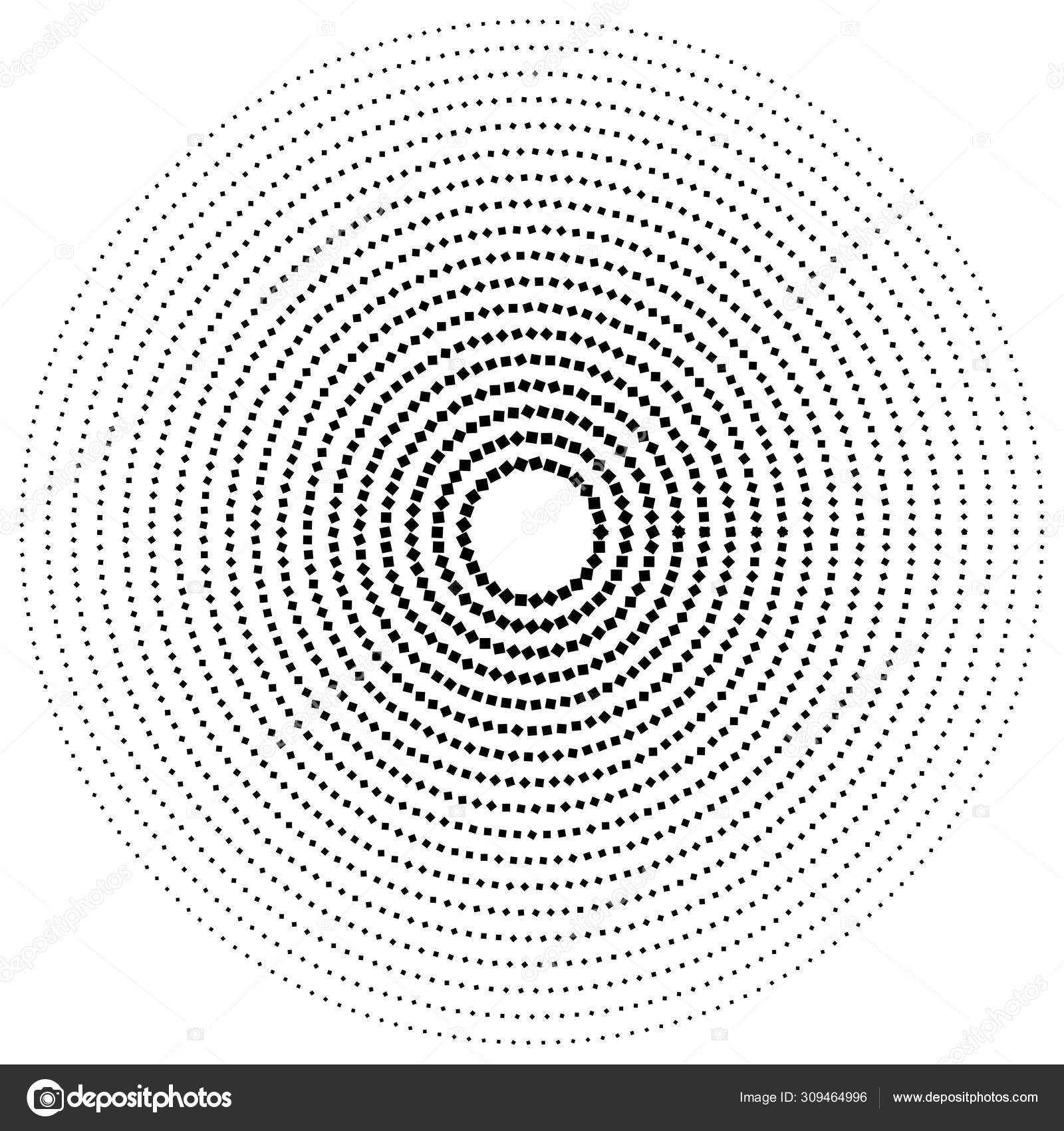 Geometric circle of squares, rectangles. angular spiral,vortex a Stock ...