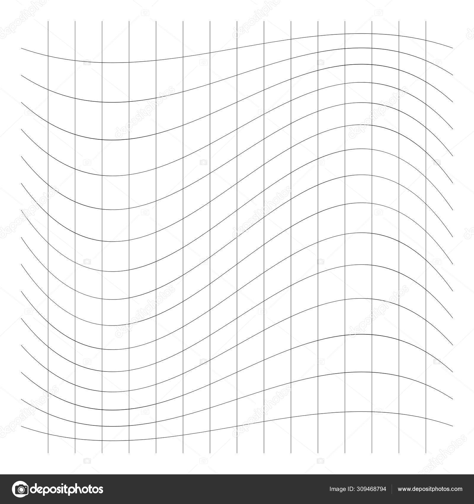 Wavy, waving thin lines. Camber, crook, squeeze stretch distorti Stock ...