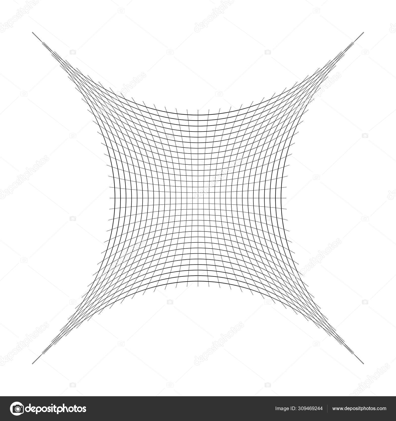 Compressed, squeeze, squish distortion on grid, mesh. concave 4- Stock ...