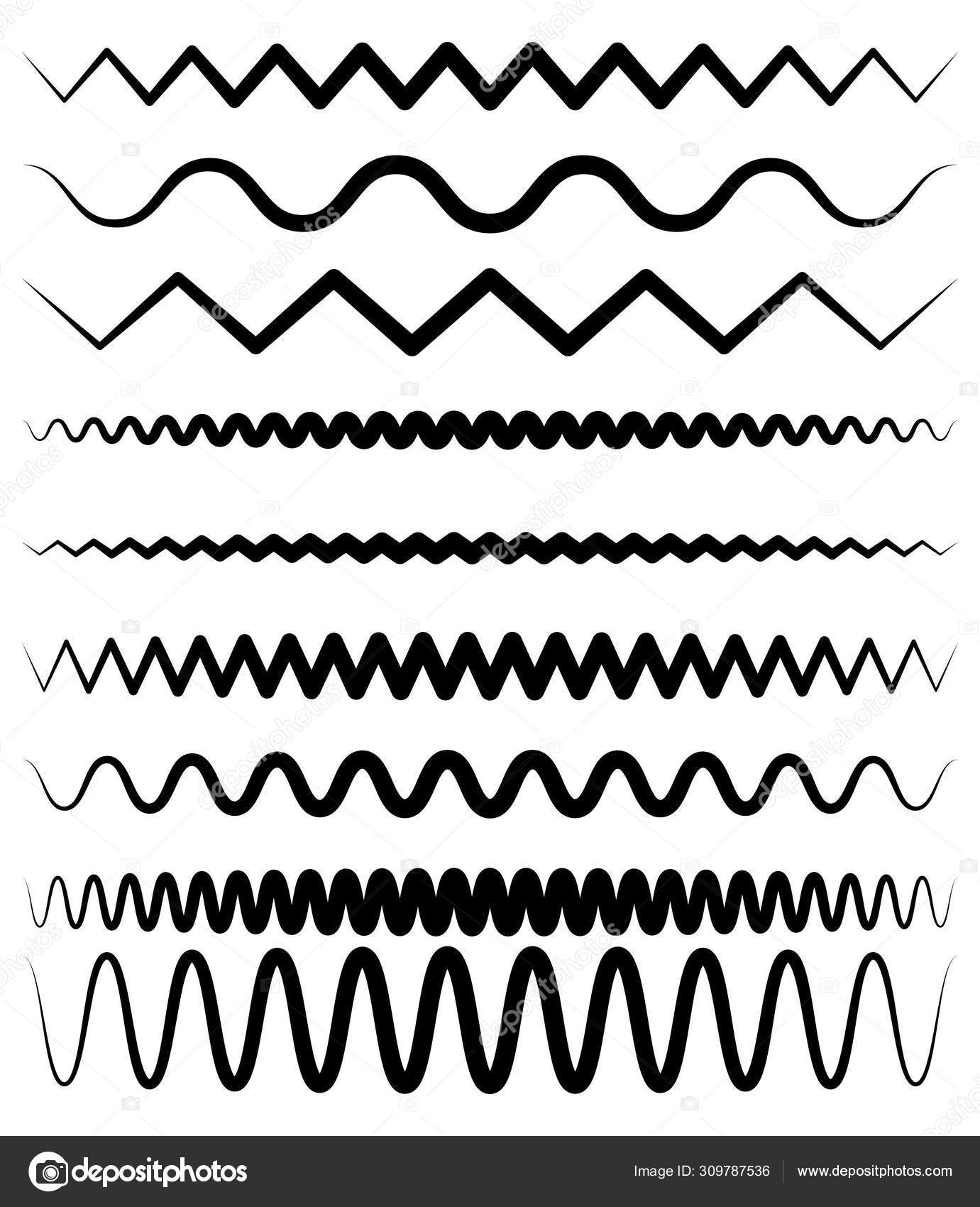 Líneas onduladas, en zig-zag, distorsionadas. Divisores de línea ...