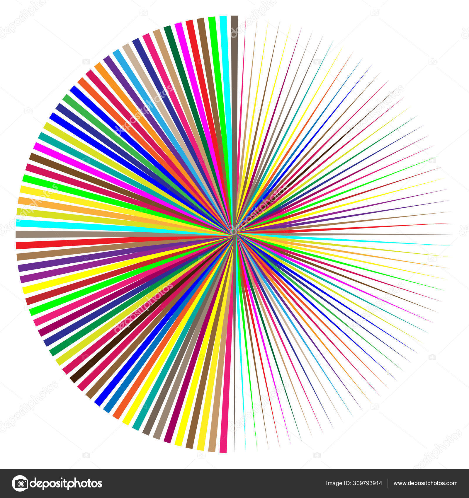 Radial, radiating lines, spokes. Circular rays, beams. Multicolo Stock ...