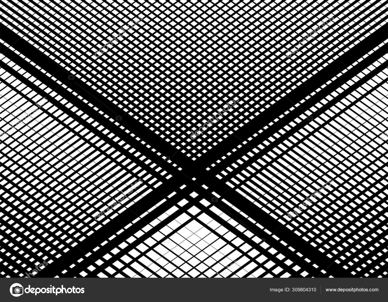 Matrix, grid, mesh pattern of intersecting irregular, dynamic li Stock ...