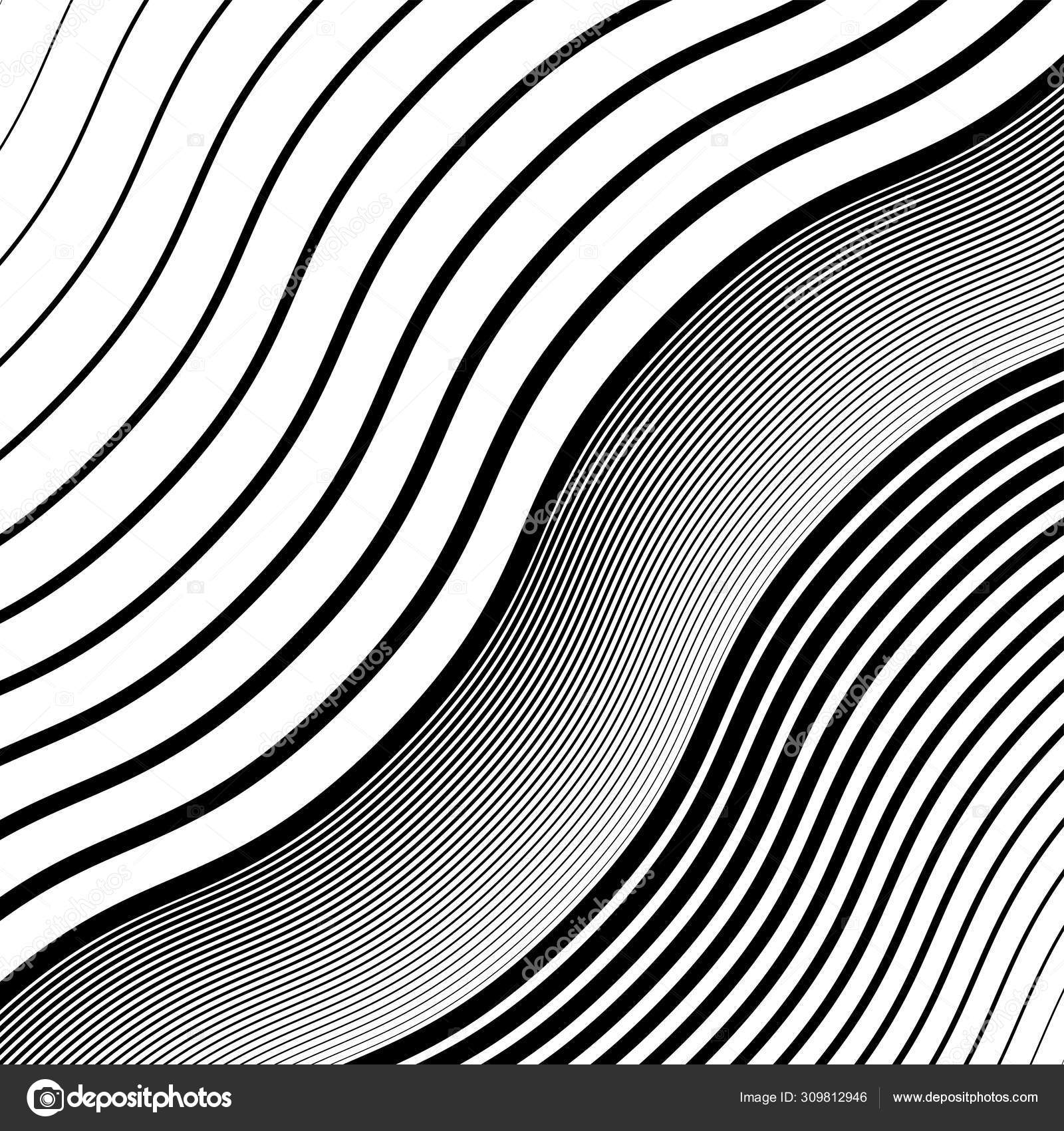 Wavy, waving grid of parallel irregular lines. Billowy, undulati Stock ...