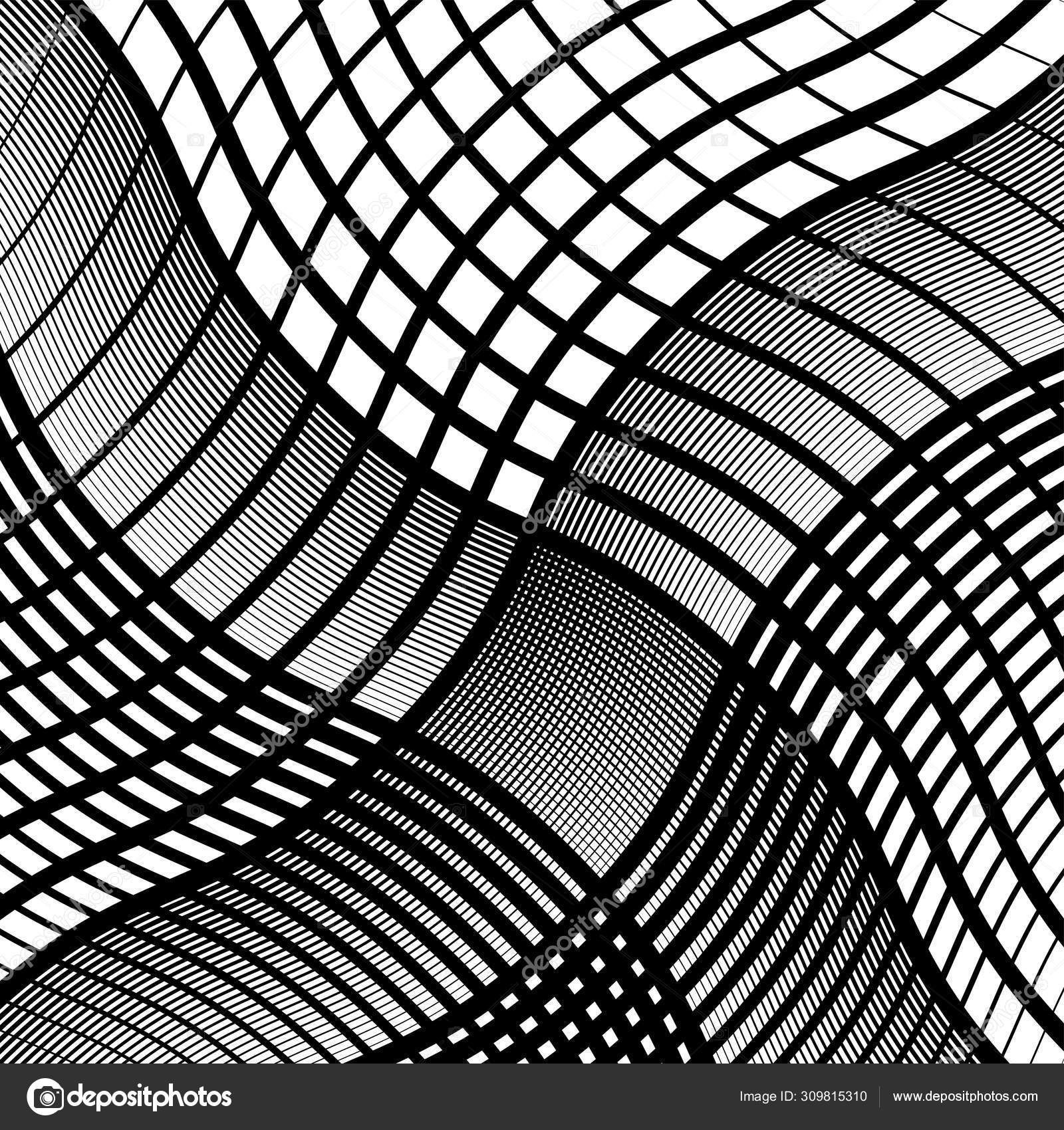 Texture, pattern with wavy, waving grid, mesh of lines. Billowy, Stock ...