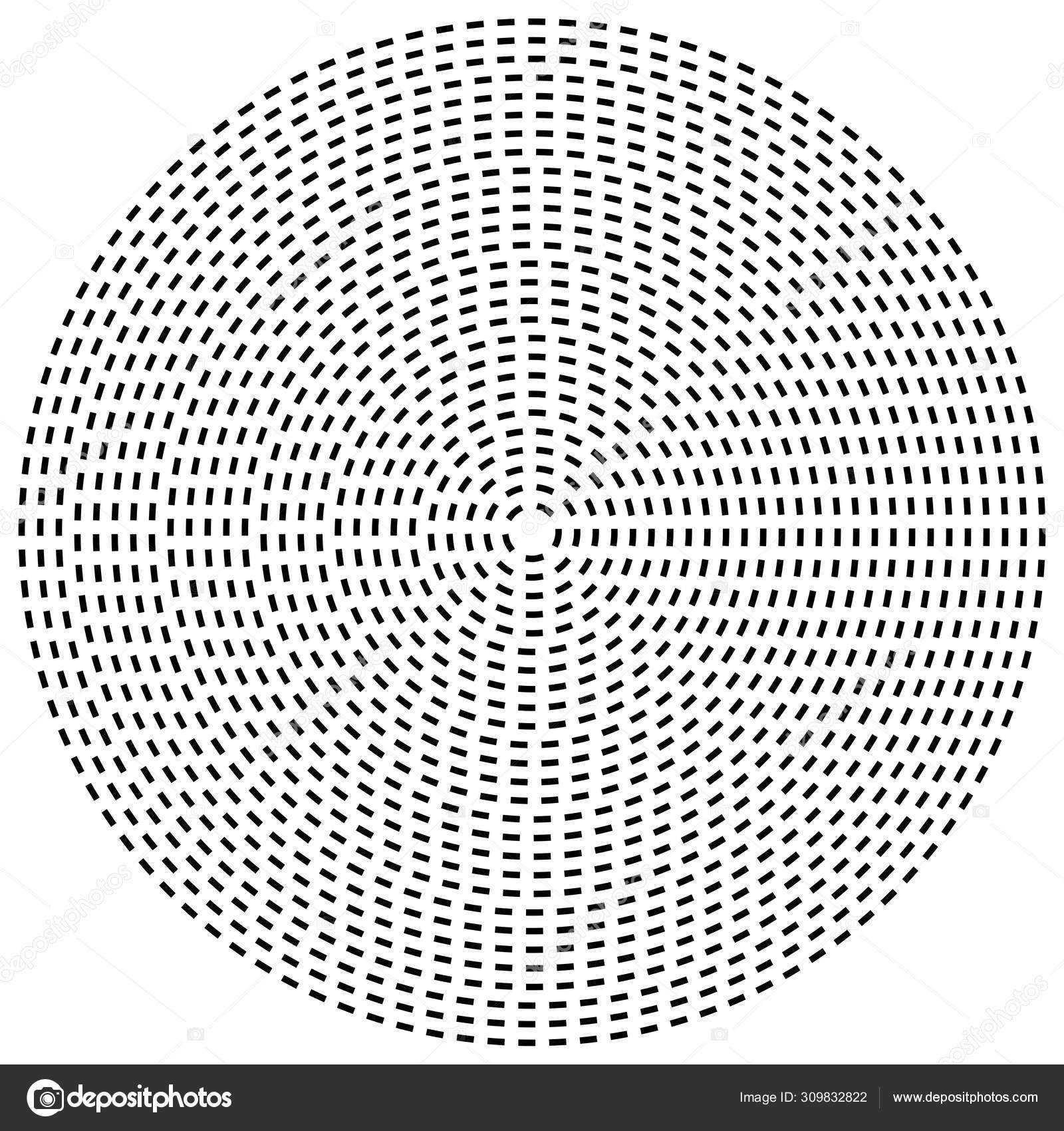 Radial dashed line circles. Circular, concentric element with ga Stock Vector by ©vectorguy ...