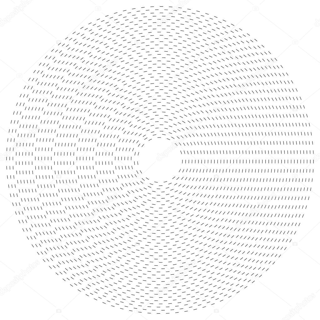 Líneas discontinuas concéntricas, círculos radiales. Periódico ...