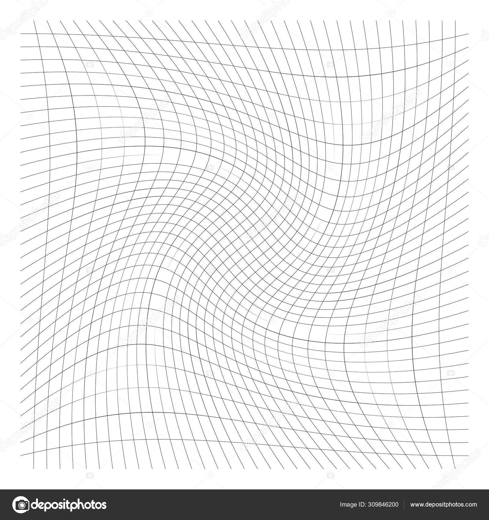 Grid, mesh of lines with circular spiral, twist, roll effect. Wh Stock Vector Image by ...