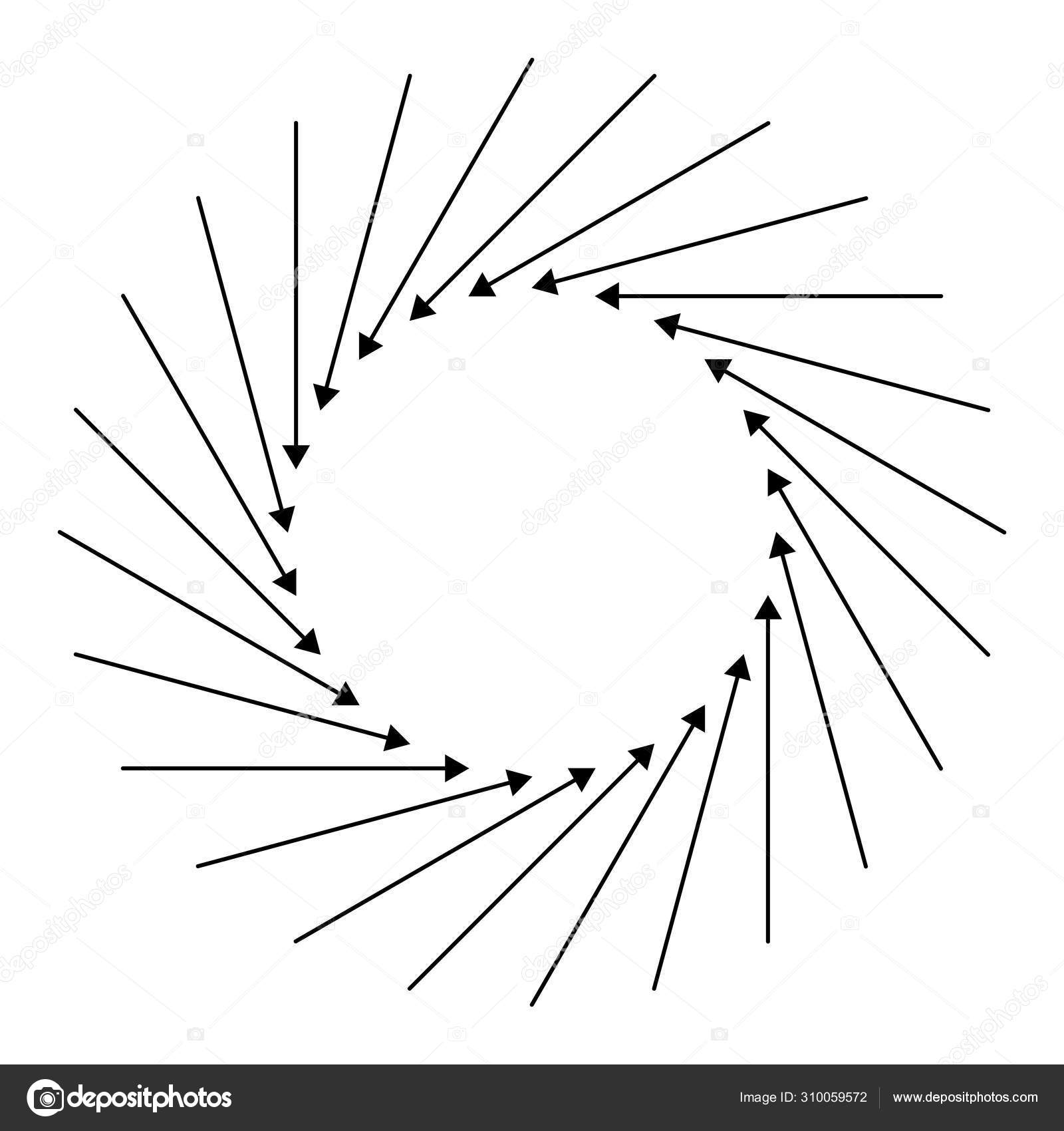 Radial, circular arrow for swirl, twirl, turn concepts. Concentr Stock ...