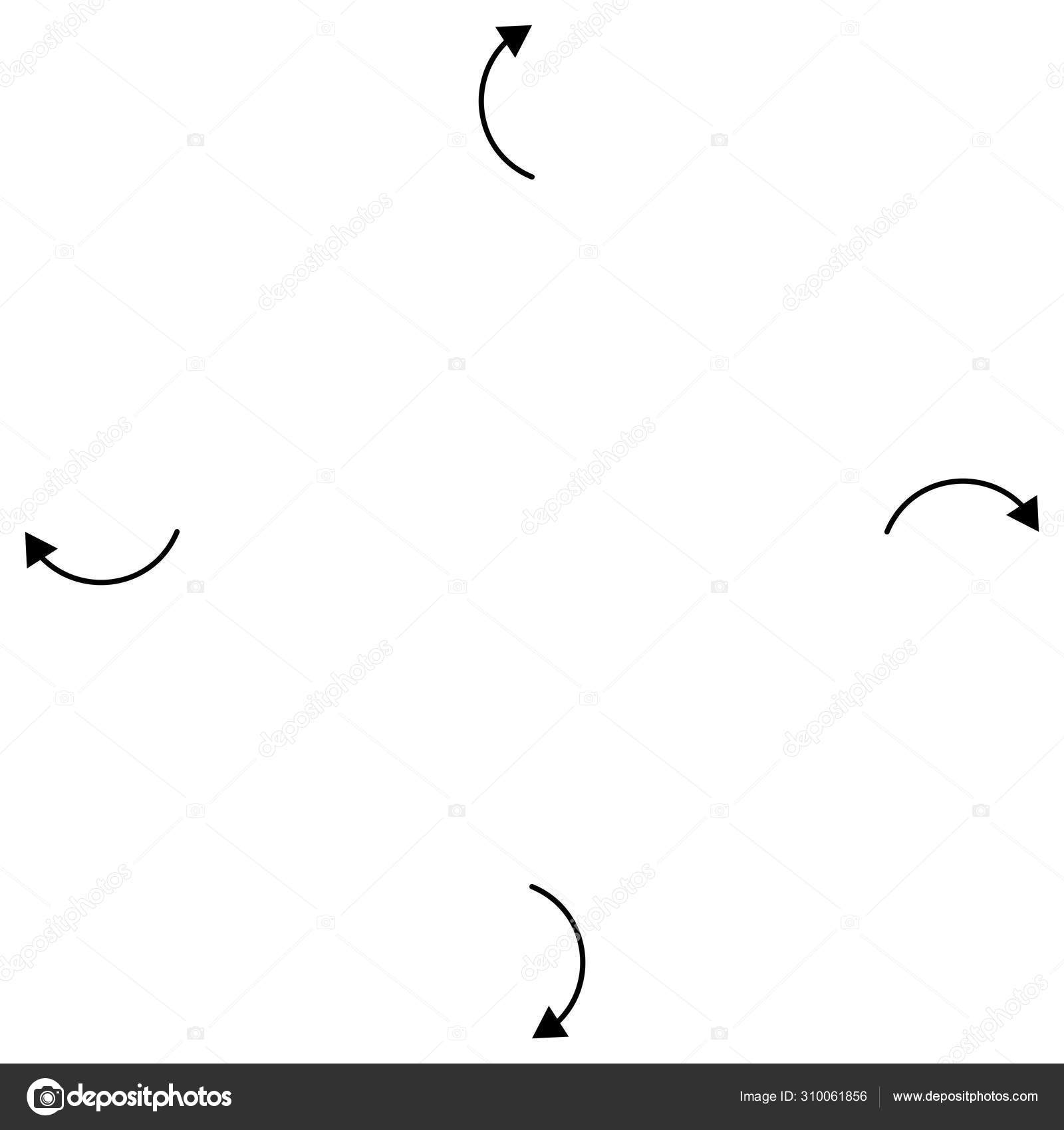 Radial, circular arrows pointing from center. Concentric pointer Stock ...