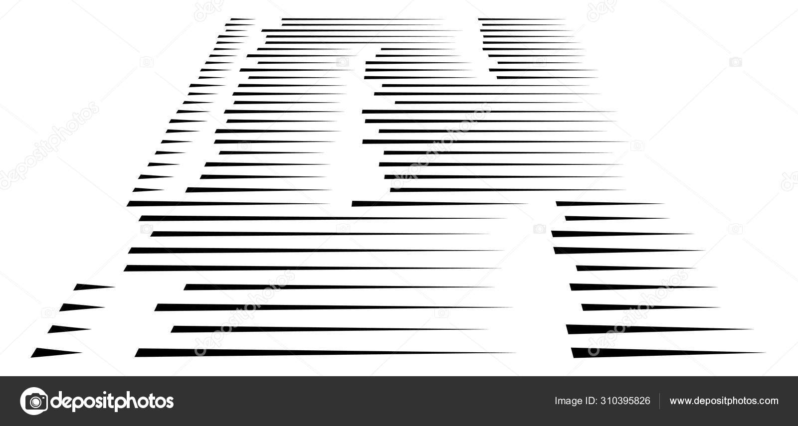 Irregular lines in 3d perspective. segments stripes, streaks, st Stock ...