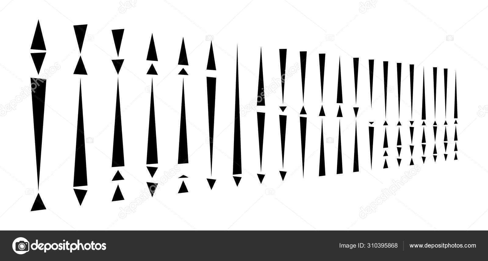 Irregular (dashed, segmented) vertical lines in a row. 3d stripe Stock ...