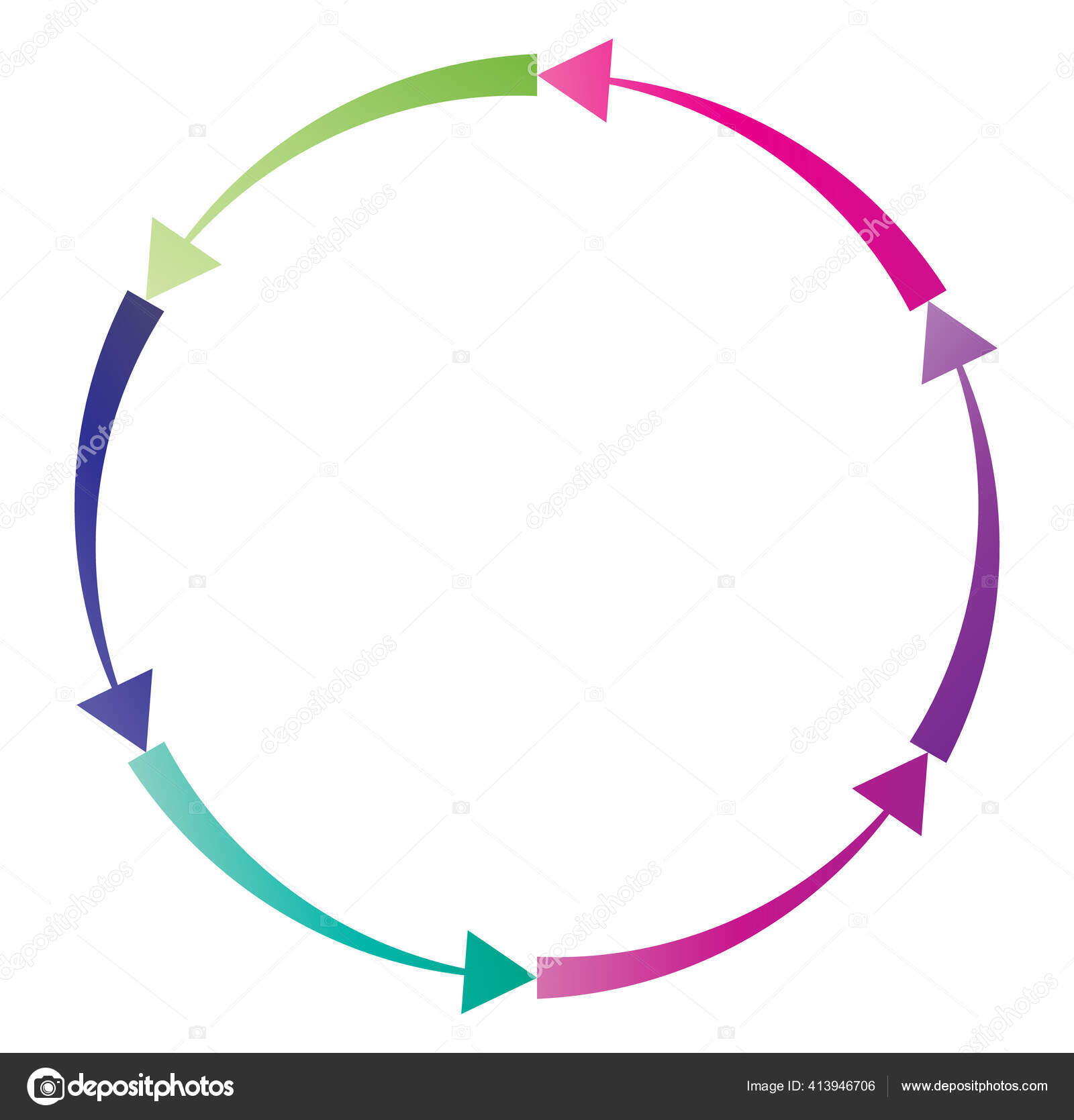 Ciclo Flechas Cíclicas Cursor Circular Concéntrico Radial Ilustración ...
