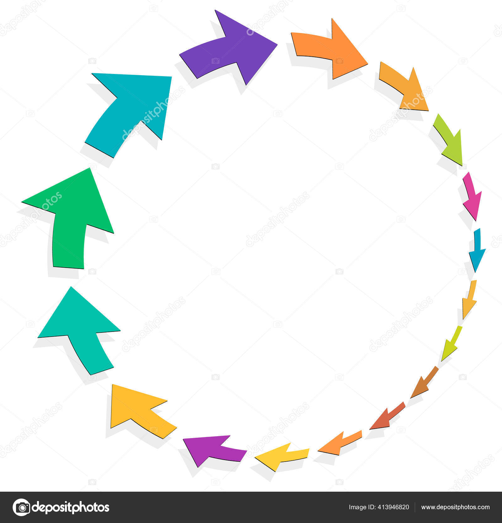 Cycle Cyclical Arrows Circular Concentric Radial Cursor Vector ...