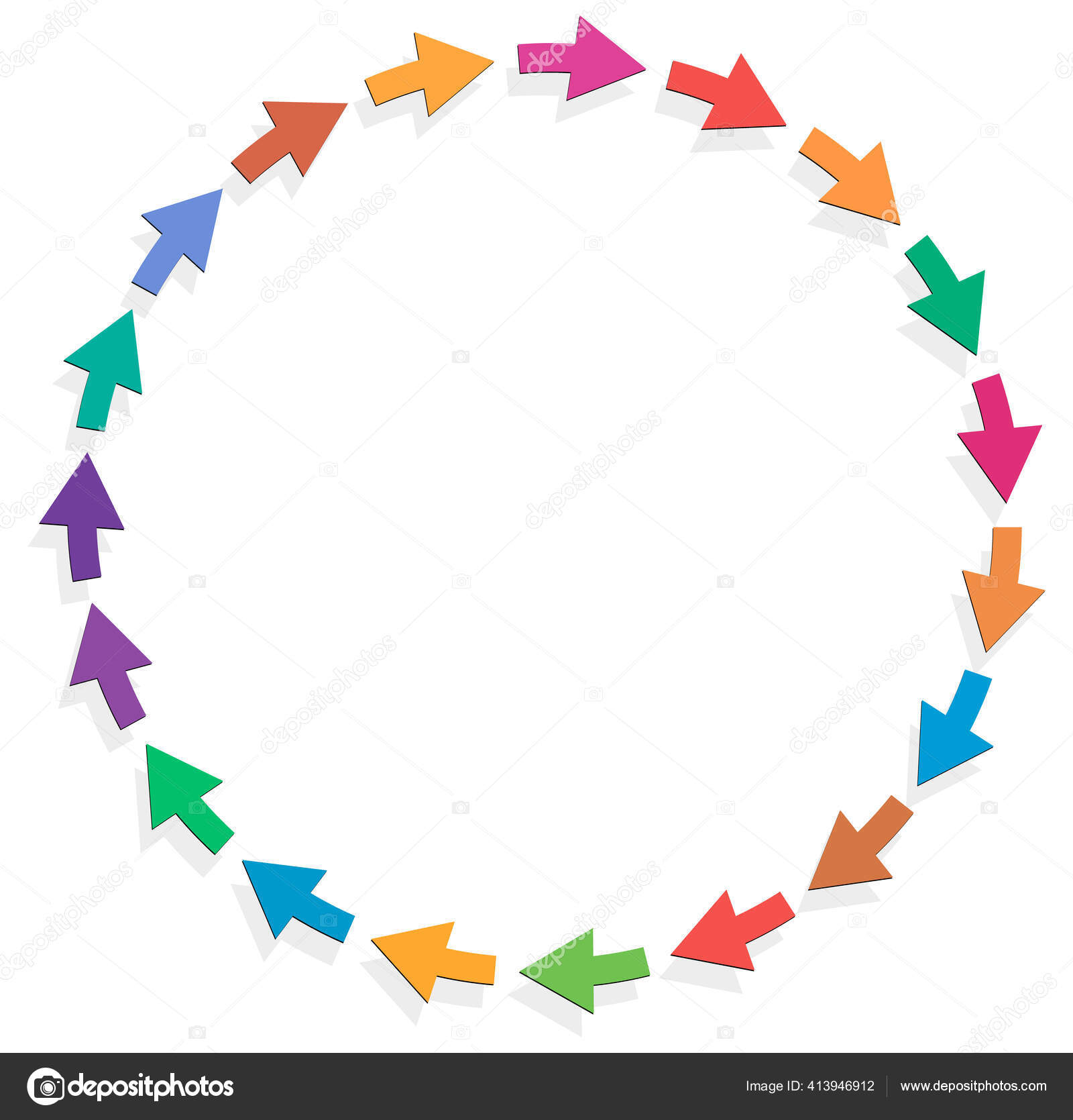 Cycle Cyclical Arrows Circular Concentric Radial Cursor Vector ...