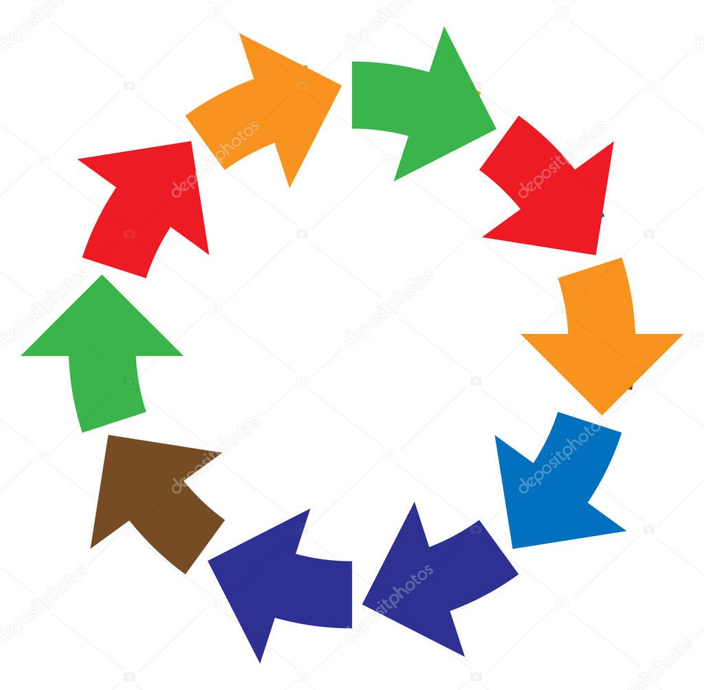 ciclo y flechas cíclicas. cursor circular, concéntrico y radial ...