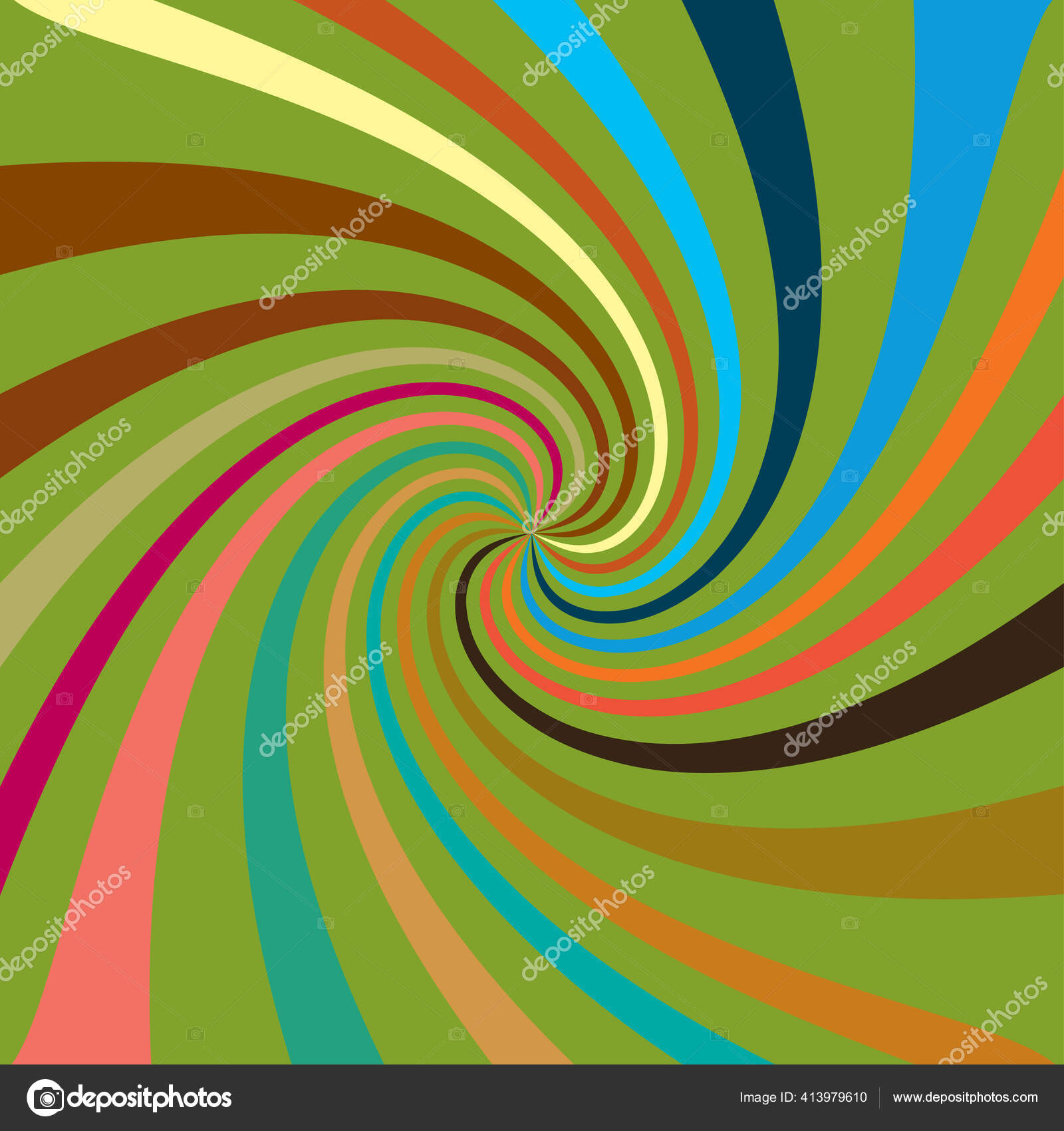 Twist Spiral Swirl Twirl Element Colored Radial Rotating Stripes Stock ...