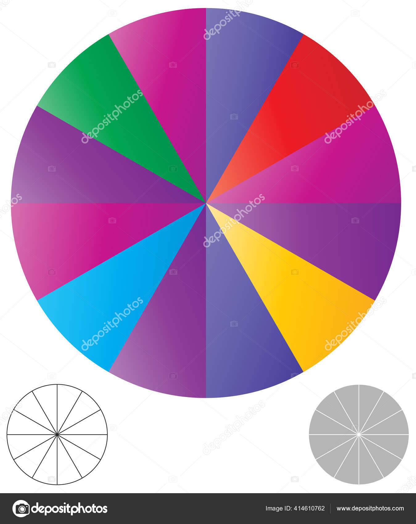 Simple Pie Chart Graph Diagram Vector Illustration Circle Segmented ...