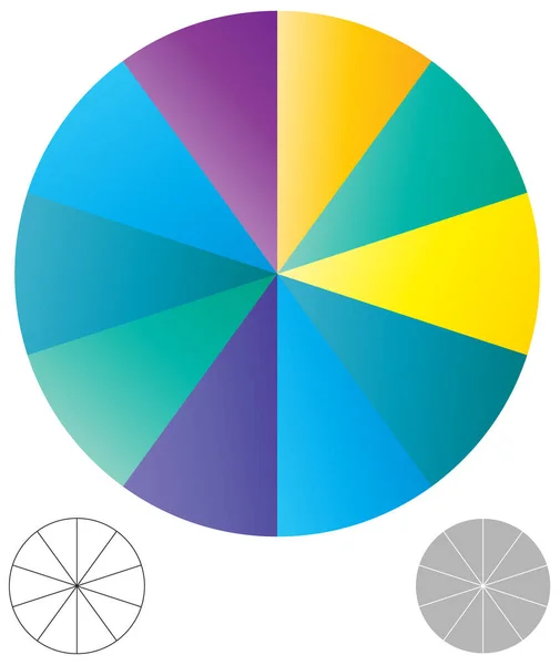 Simple Pie Chart Graph Diagram Vector Illustration Circle Segmented ...