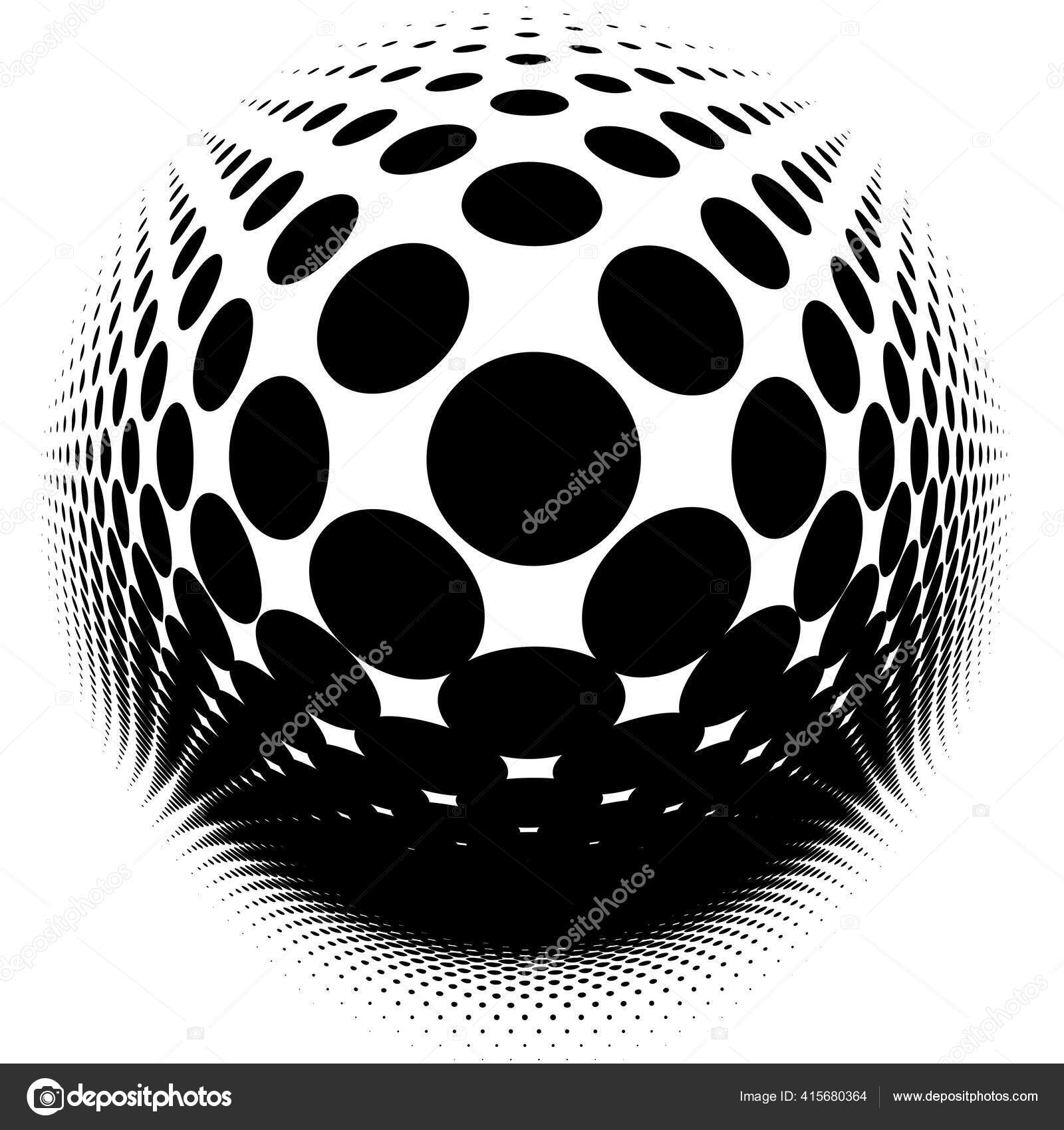 Spherical Distortion Halftone Dots Element Orb Ball Deform Bulge Bump ...