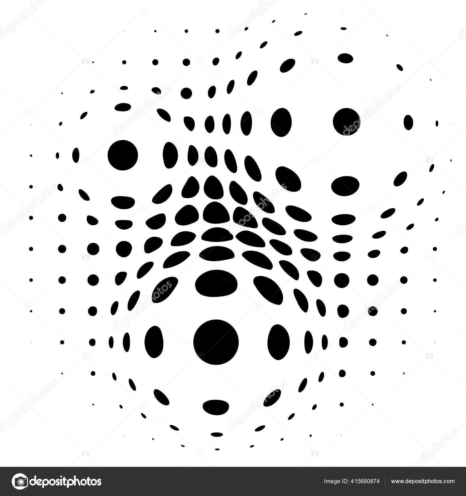 Spherical Distortion Halftone Dots Element Orb Ball Deform Bulge Bump ...