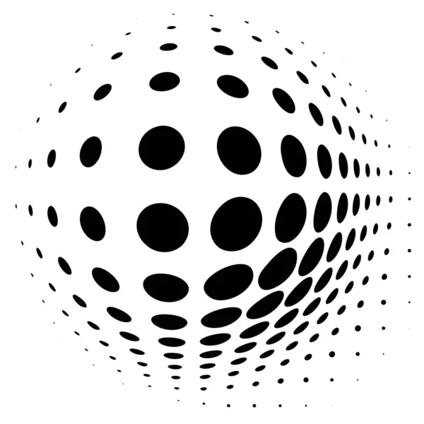 Spherical Distortion Halftone Dots Element Orb Ball Deform Bulge Bump ...