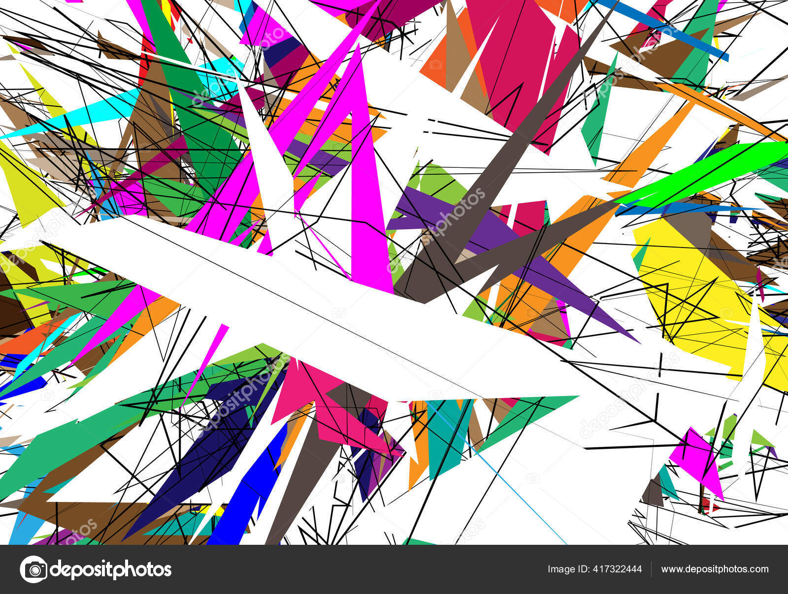Random Chaotic Contemporary Art Work Vector Illustration Random Lines ...