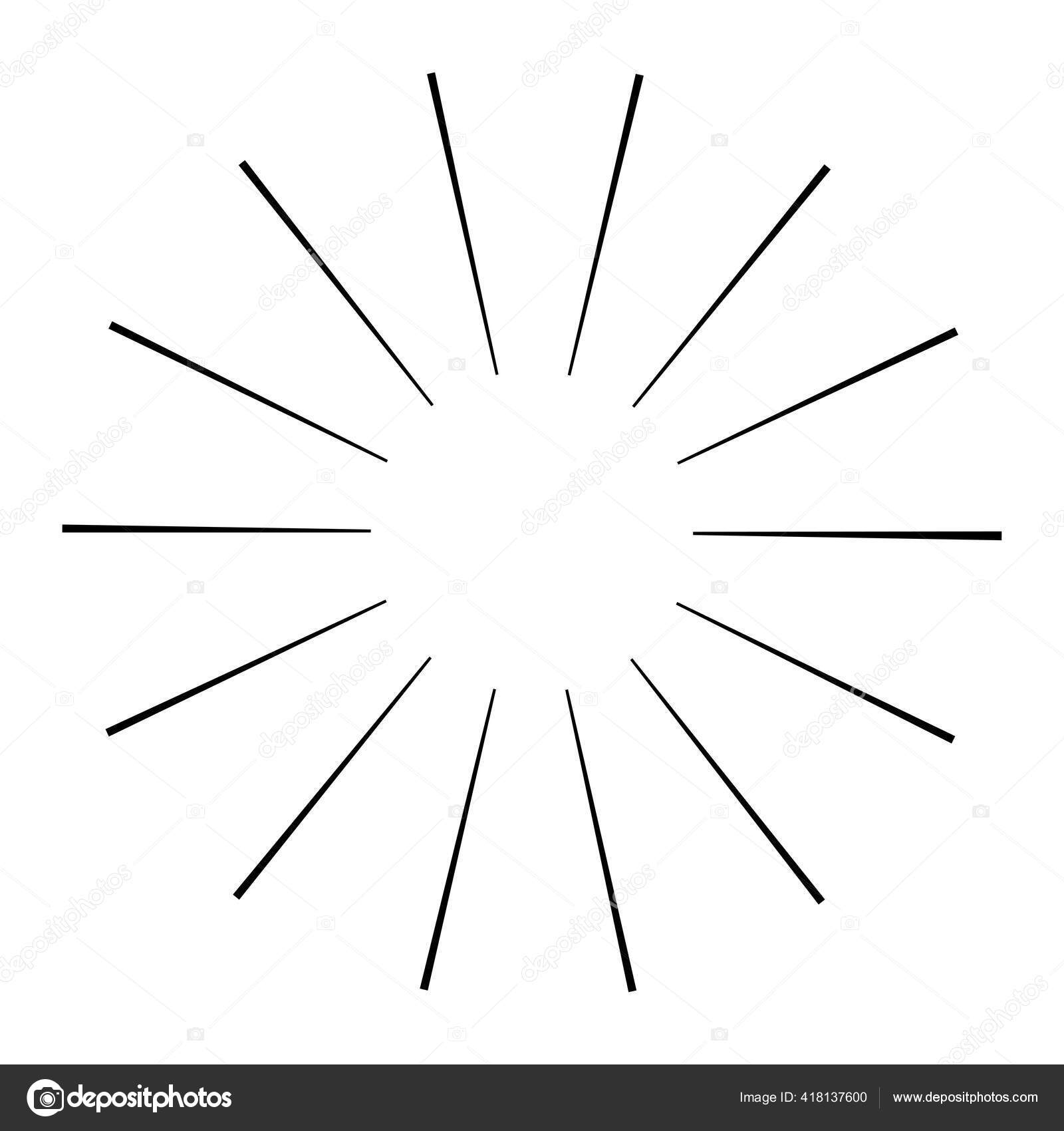 Circular Radial Radiating Lines Beams Rays Geometric Circle Vector ...