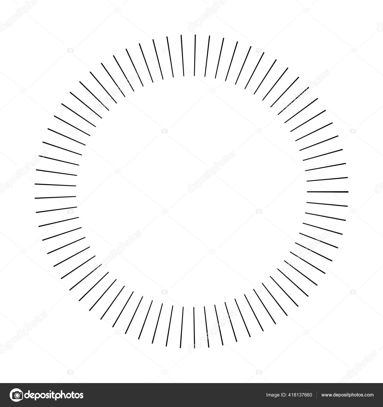 Circular Radial Radiating Lines Beams Rays Geometric Circle Vector ...